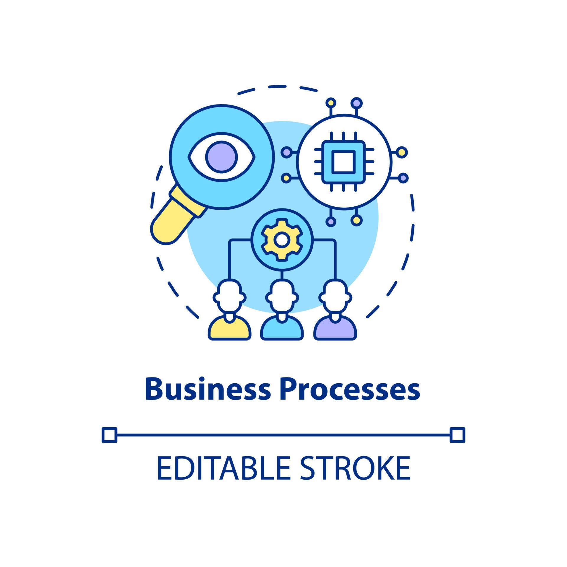 Business processes concept icon. Performance optimization. Web 3 0 ...
