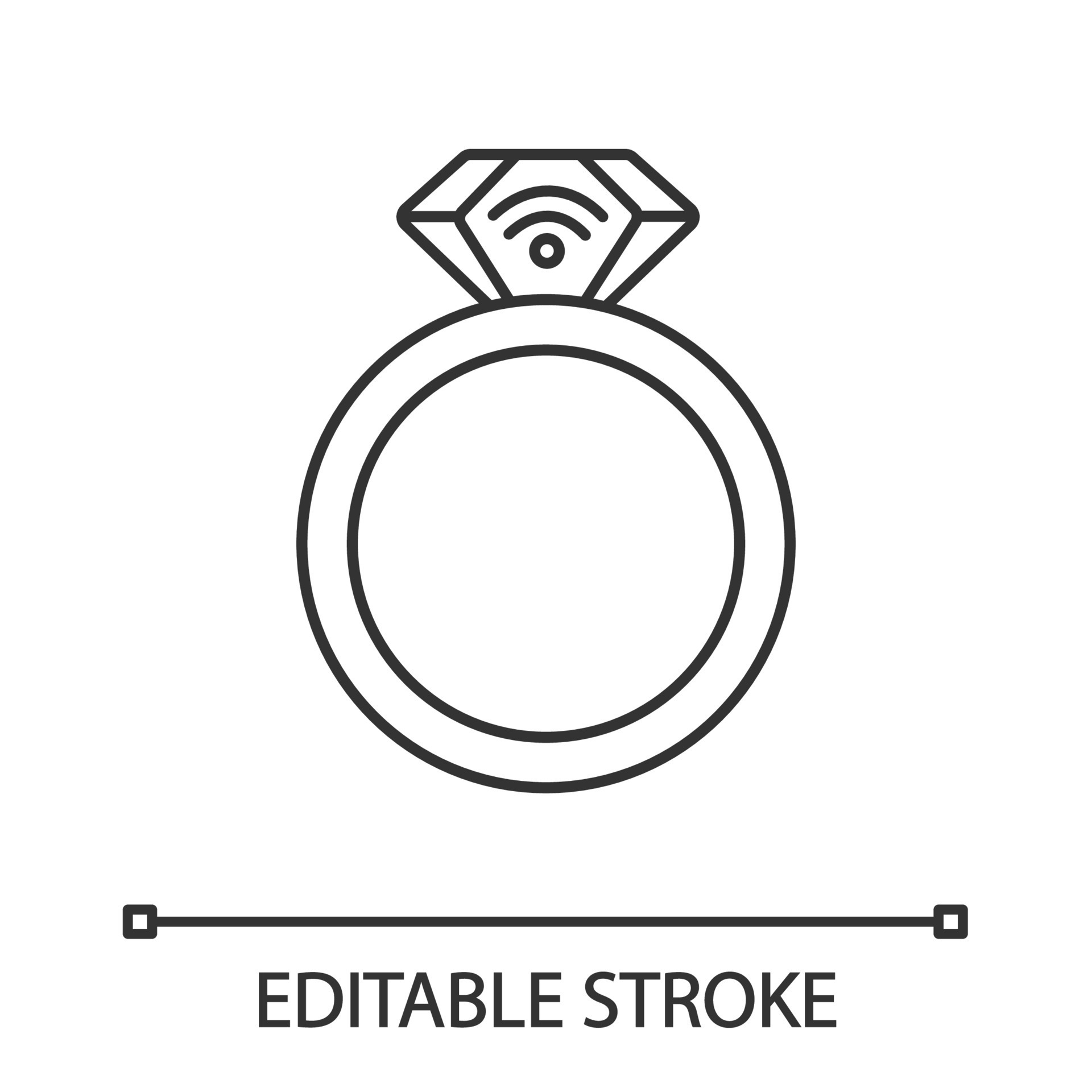 Nfc Ring Linear Icon Near Field Communication Rfid Transponder Thin