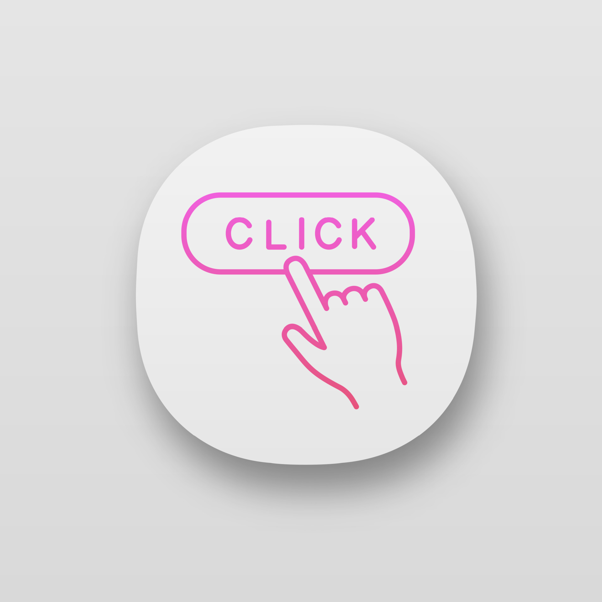 Click Button App Icon Ui Ux User Interface Webpage Navigation Hand Pressing Button Web Or