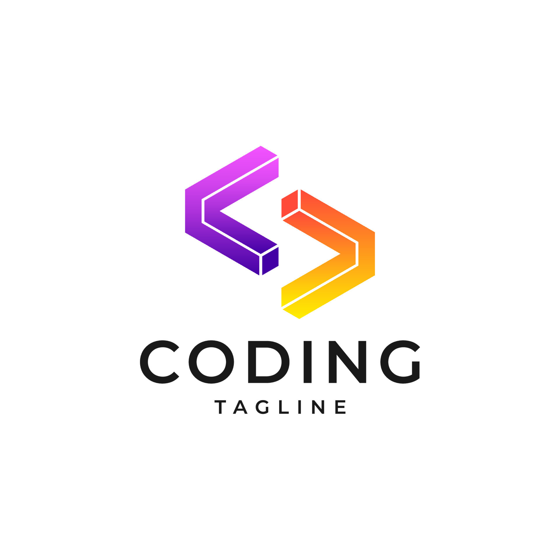 Creative Modern Abstract Programming Coding Logo Design Colorful
