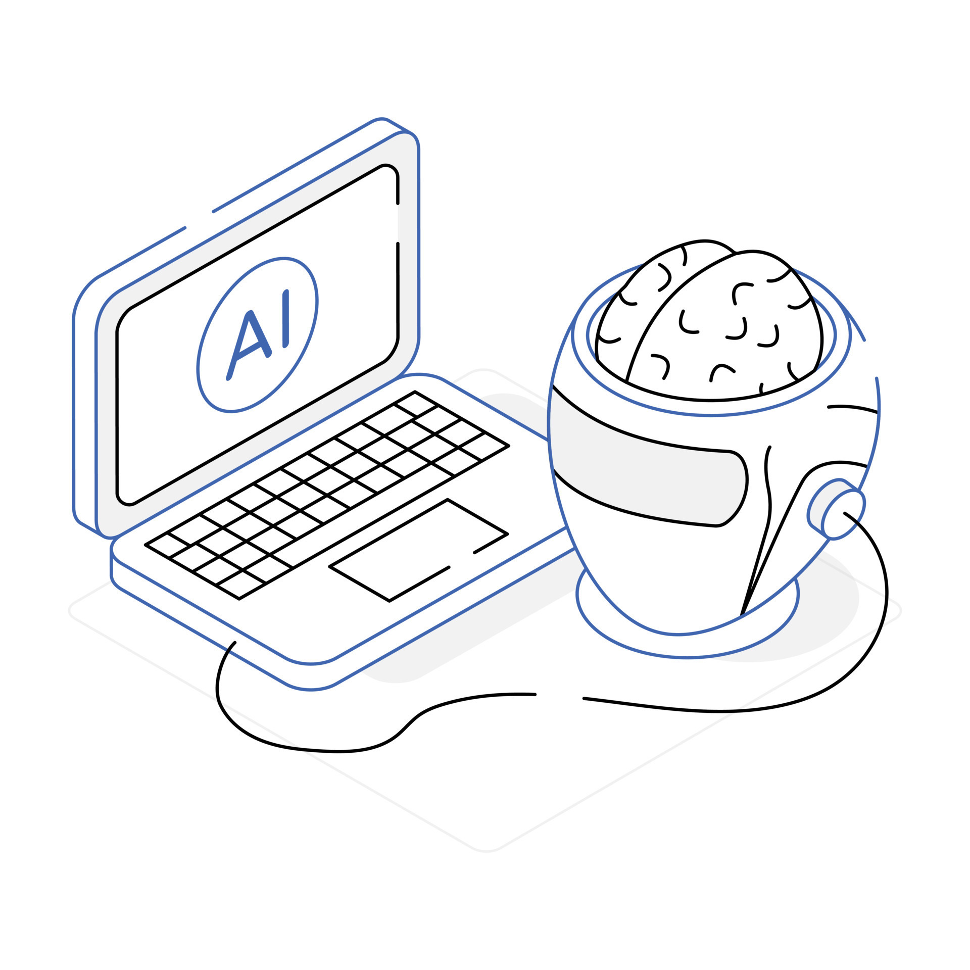 Robot software isometric icon, outline design 7396866 Vector Art at ...