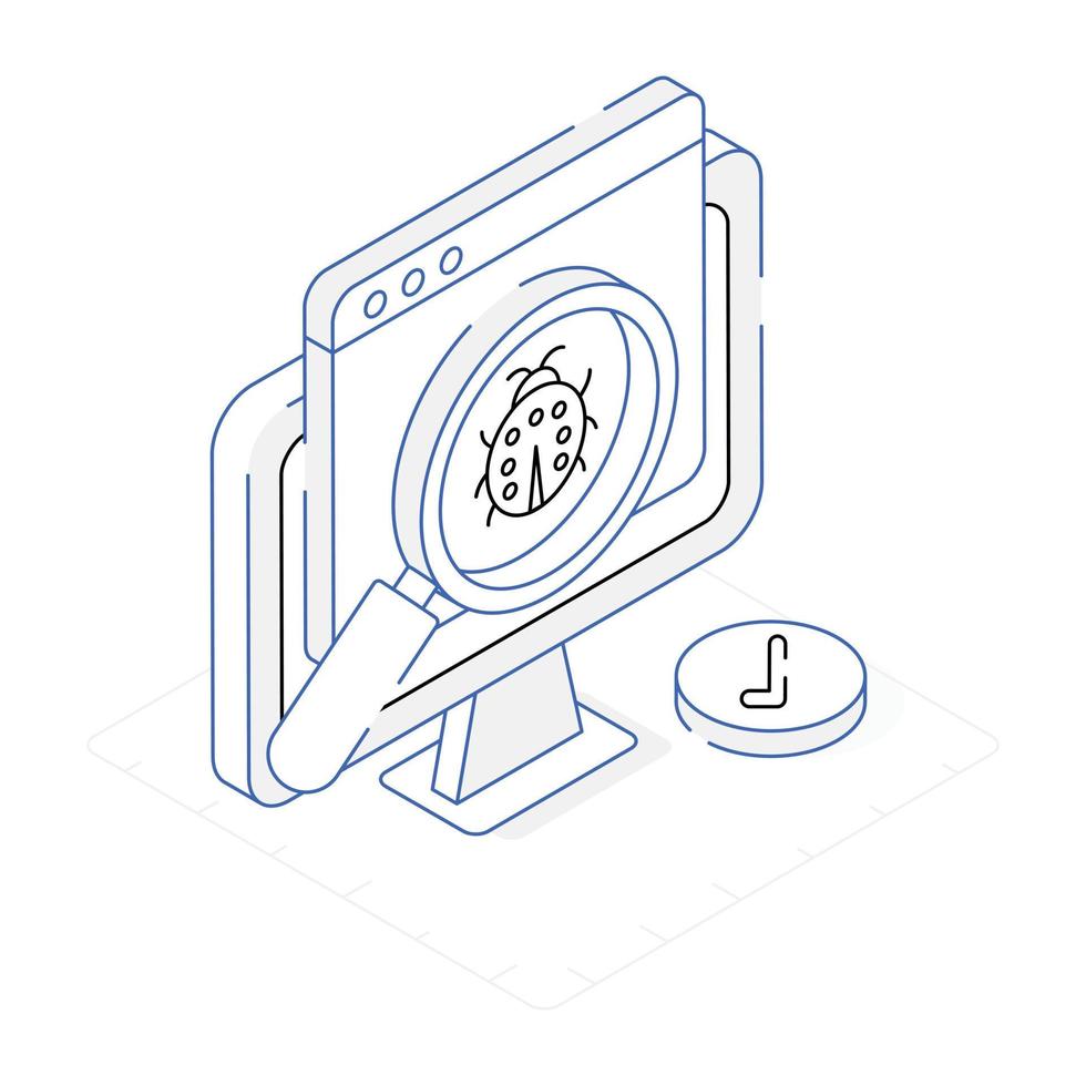 A well-designed isometric icon of find bug 7396873 Vector Art at Vecteezy