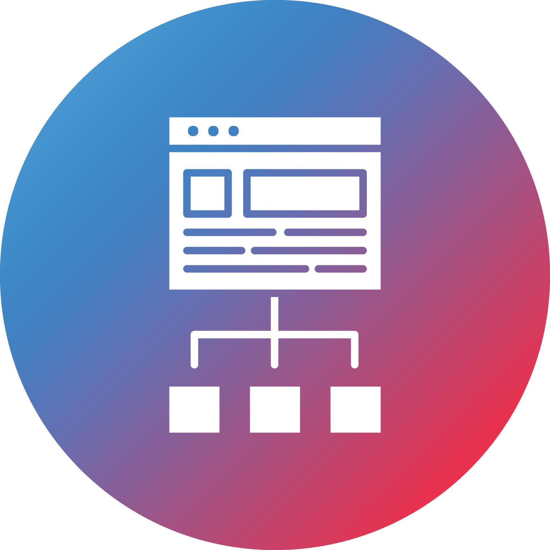 Website Structure Glyph Circle Gradient Background Icon 7398595 Vector ...