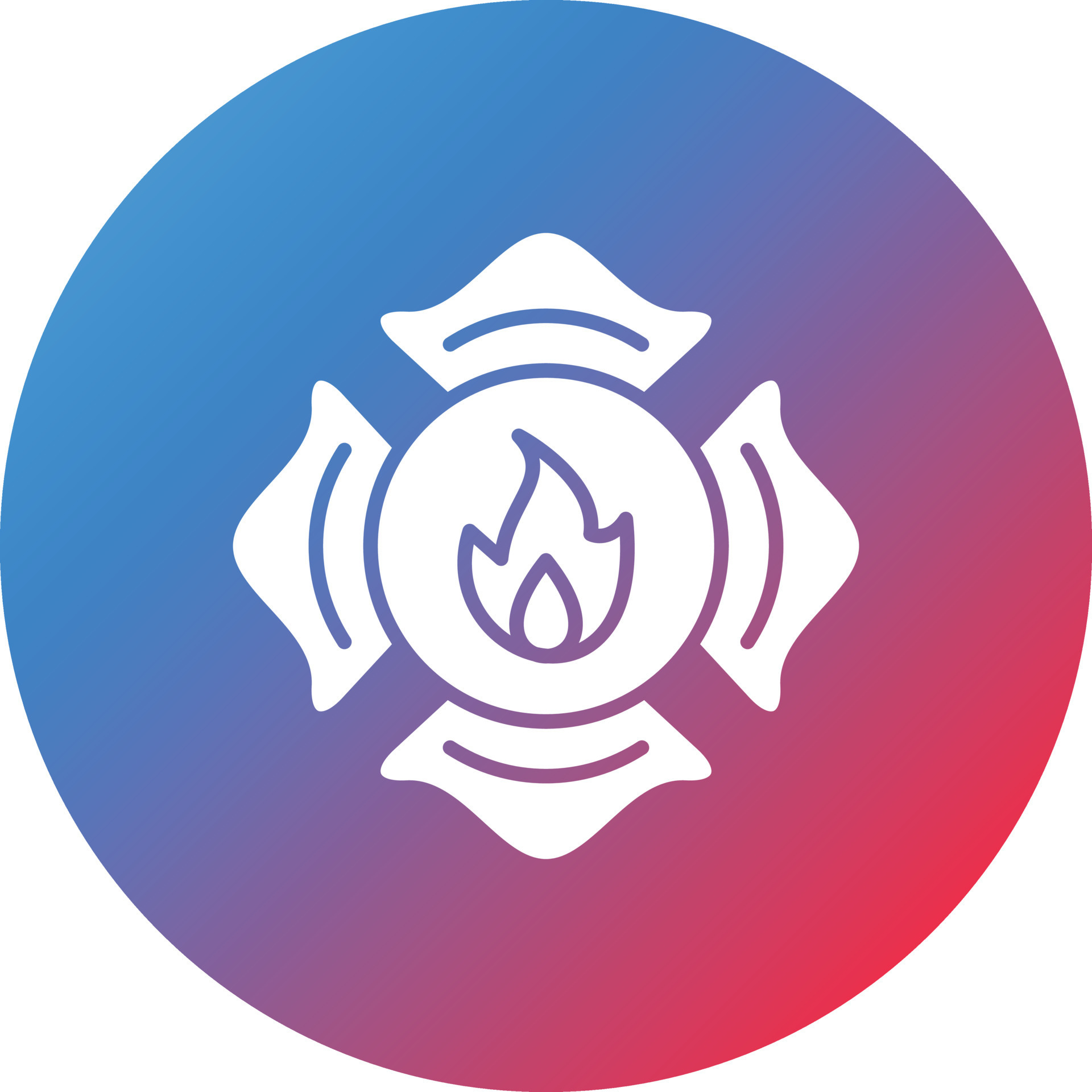 Firefighter Badge Glyph Circle Gradient Background Icon 7398881 Vector ...