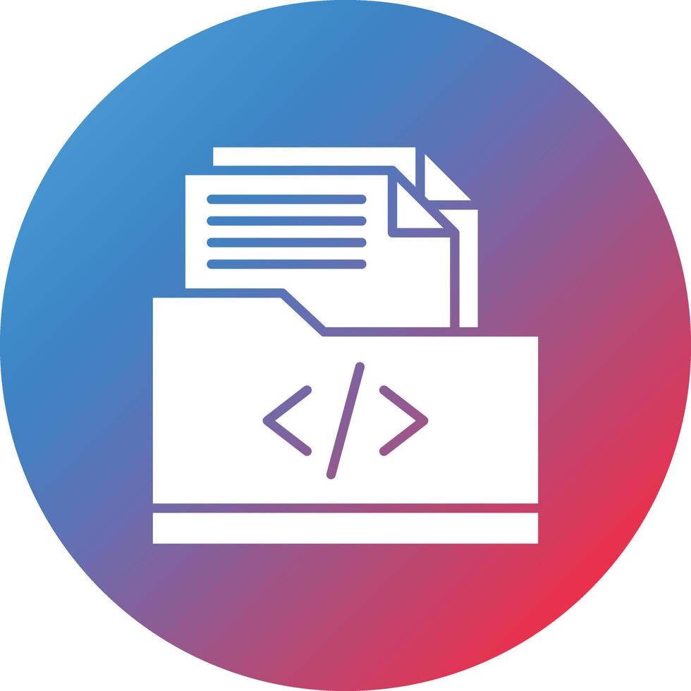 Coding Folder Glyph Circle Gradient Background Icon 7398916 Vector Art ...