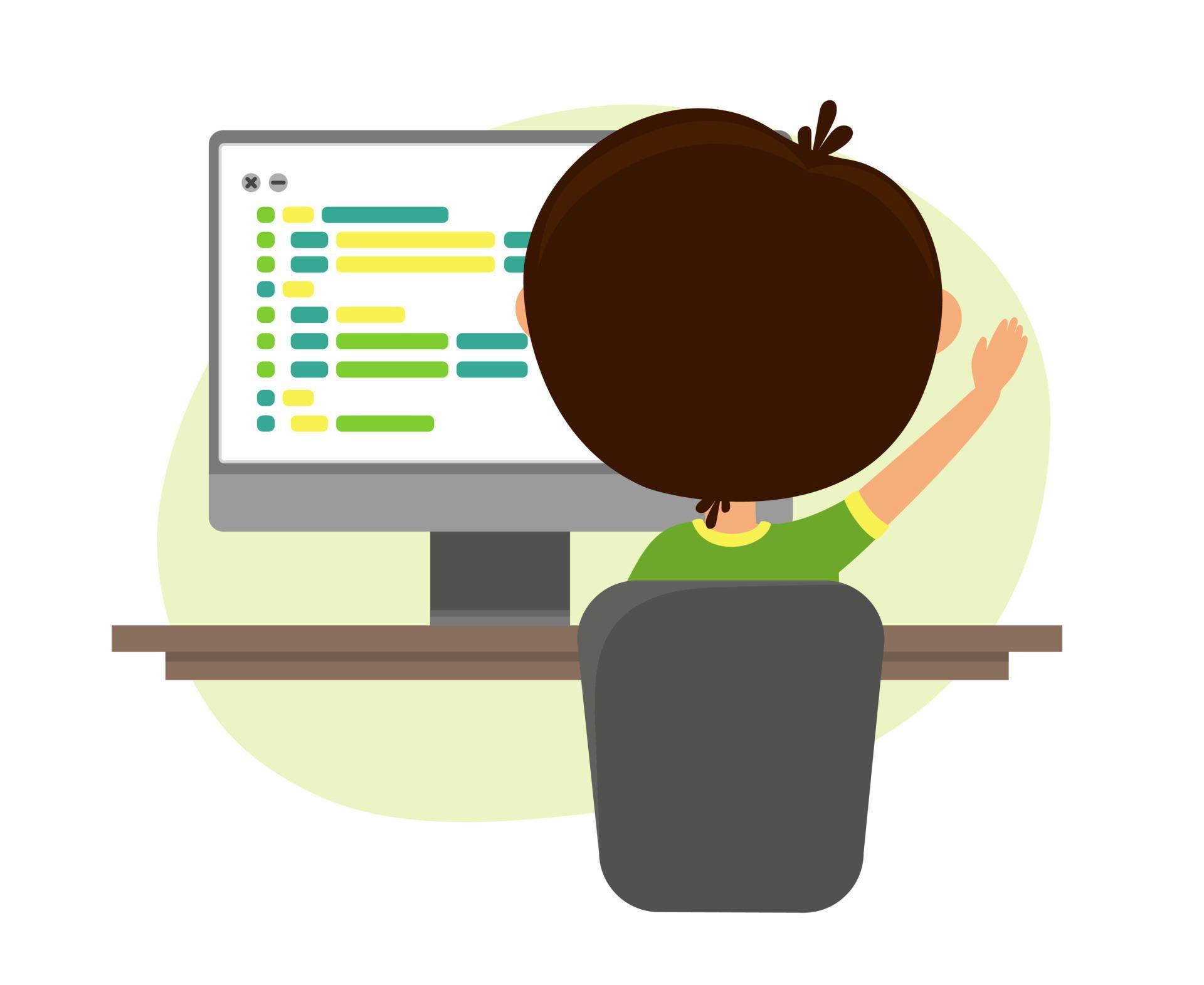 The child writes the program code. Children robotics programming ...