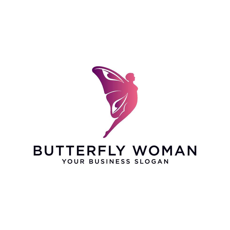 FLYING WOMAN BUTTERFLY LOGO DESIGN 7401024 Vector Art at Vecteezy