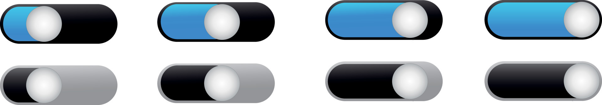 On and Off toggle switch buttons. Switch toggle buttons ON OFF ...