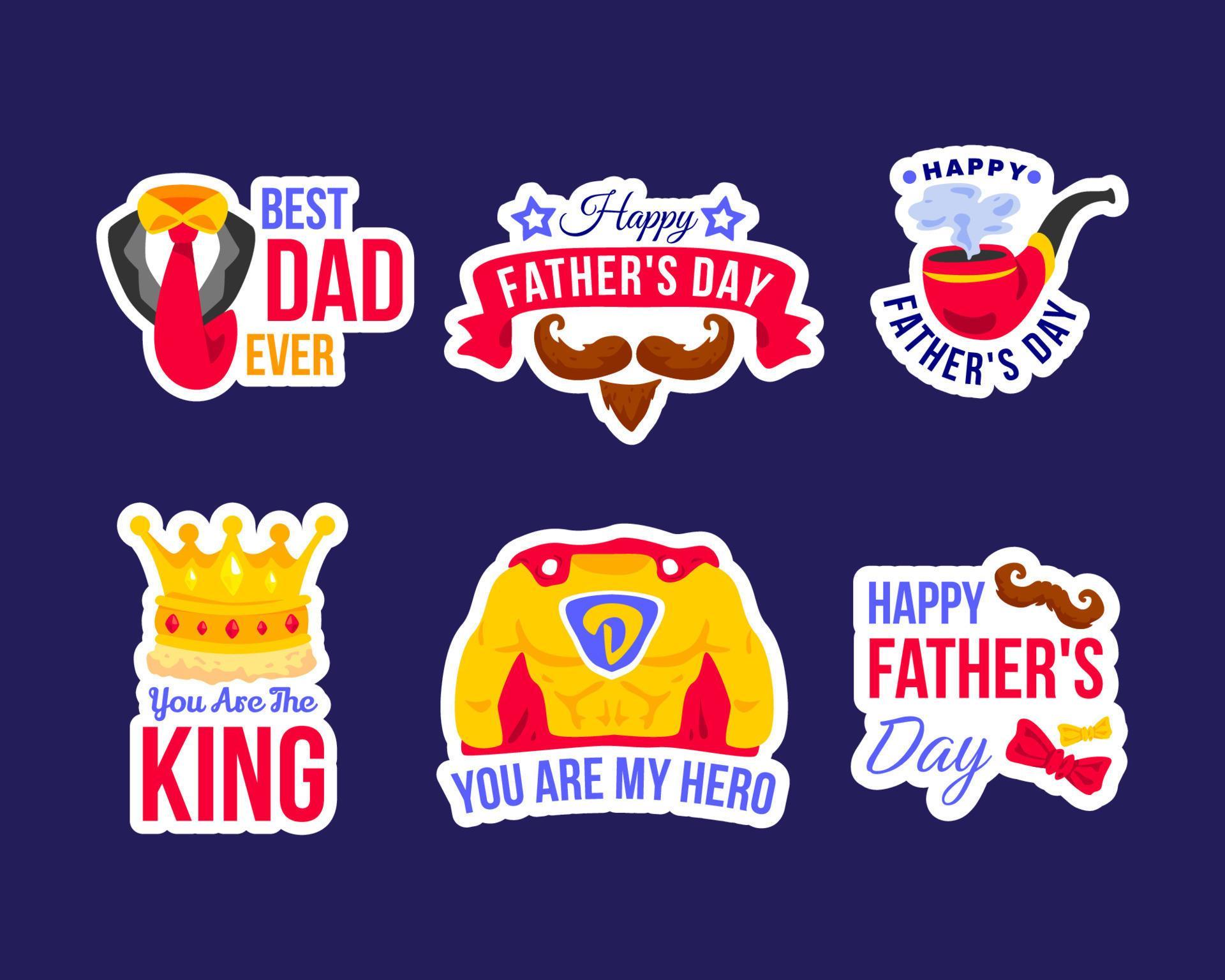 Fathers Day Sticker Set 7404545 Vector Art At Vecteezy