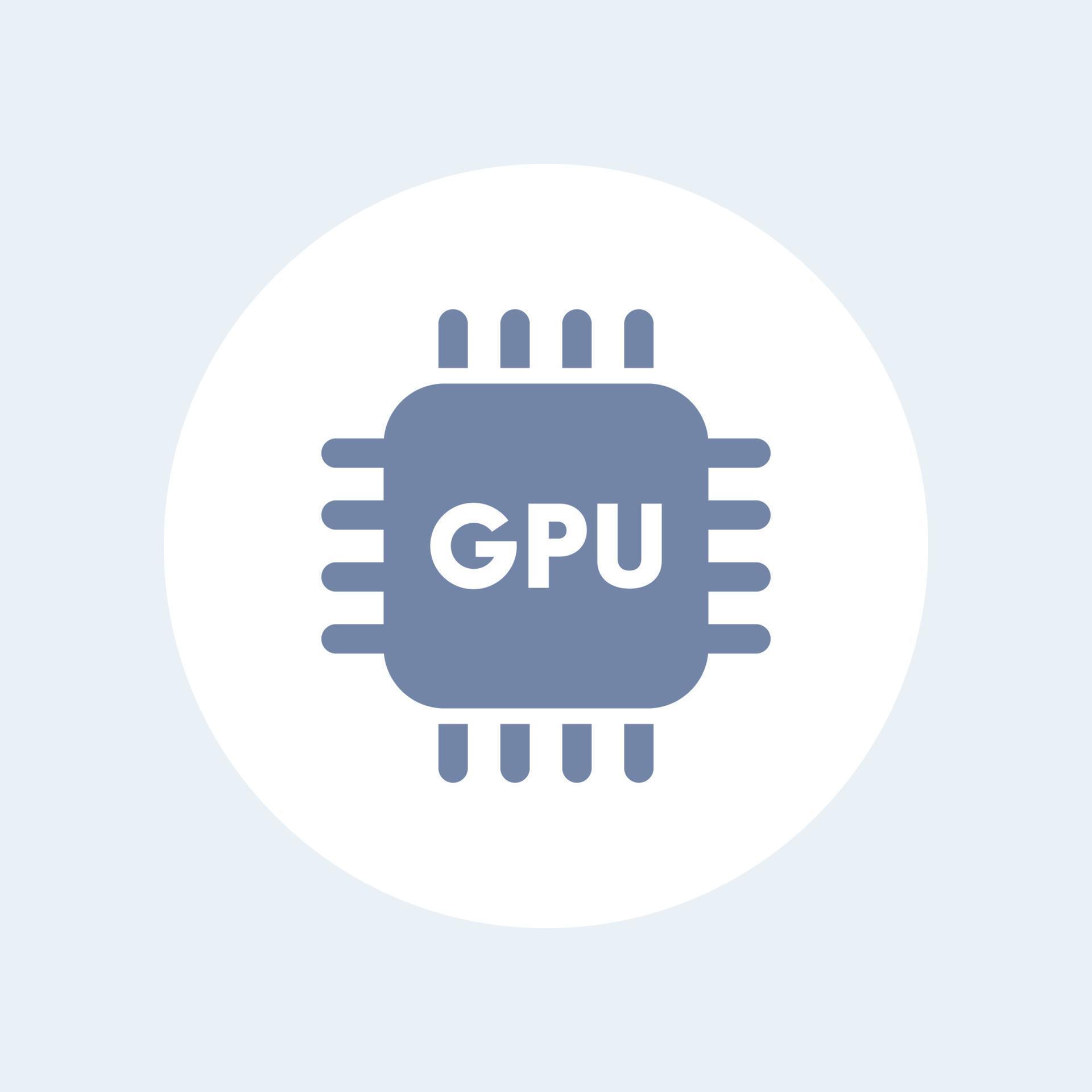 GPU icon, graphics processing unit vector sign, graphics chipset ...