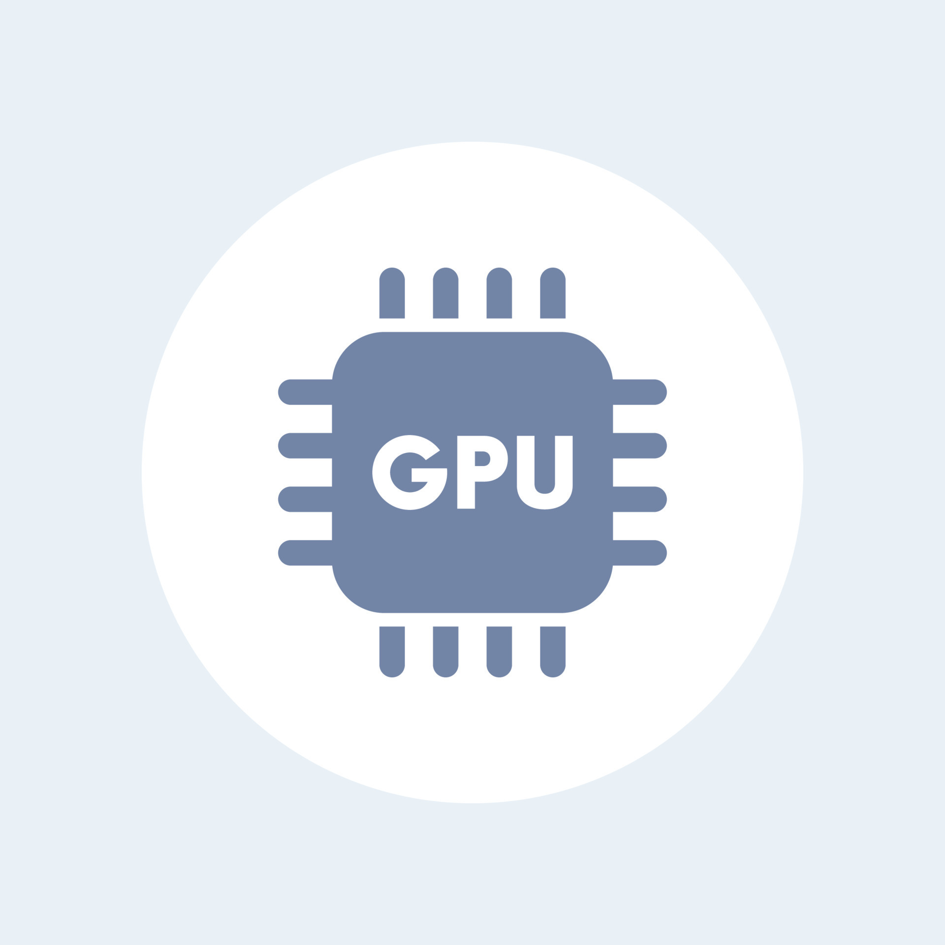 GPU icon, graphics processing unit vector sign, graphics chipset ...