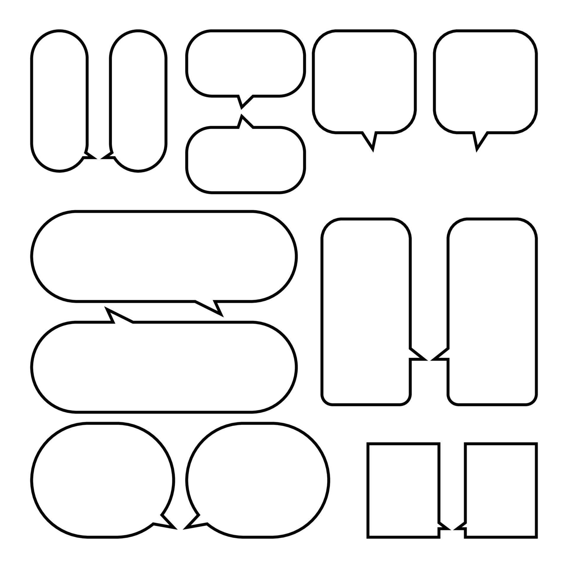 Set speech bubbles on a white background, vector speaking or talk ...