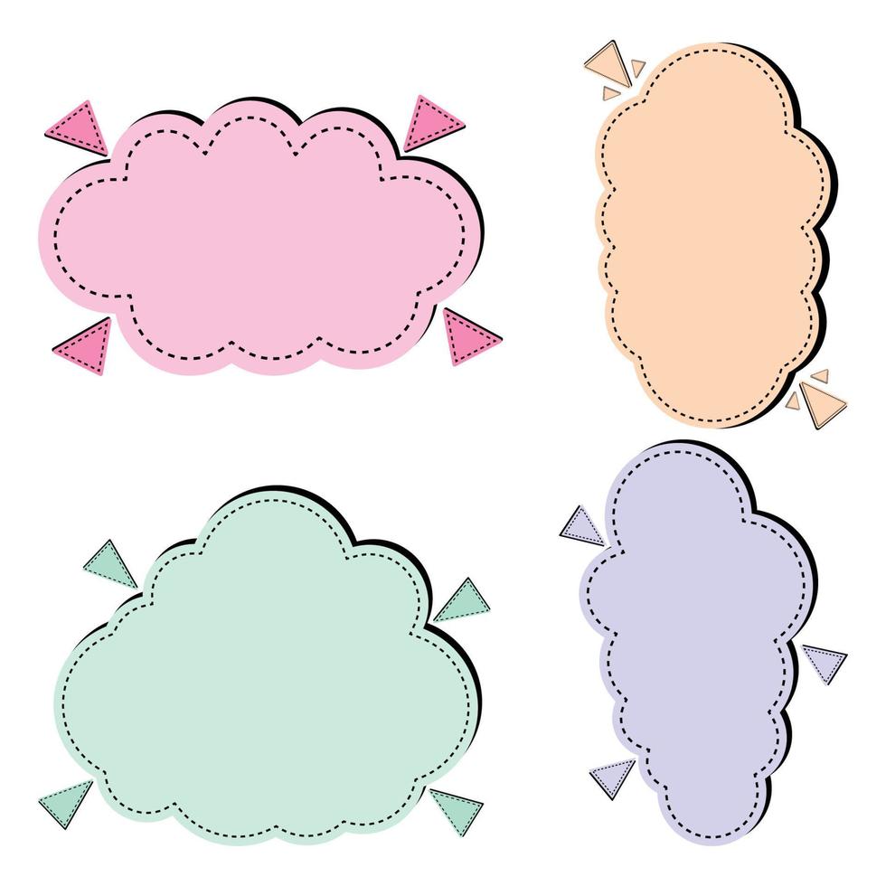 Speech Bubble Set Pastel Colors Cute Style Suitable For Making Labels