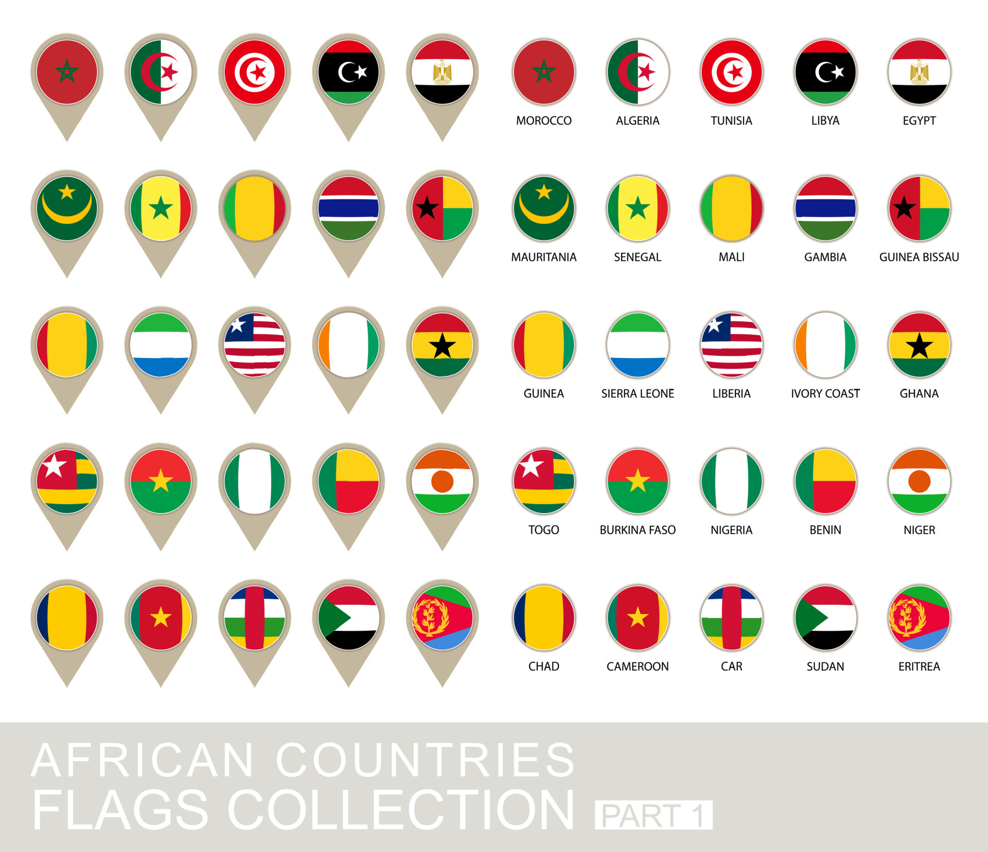 African Countries Flags Collection Part 1 7411386 Vector Art At Vecteezy