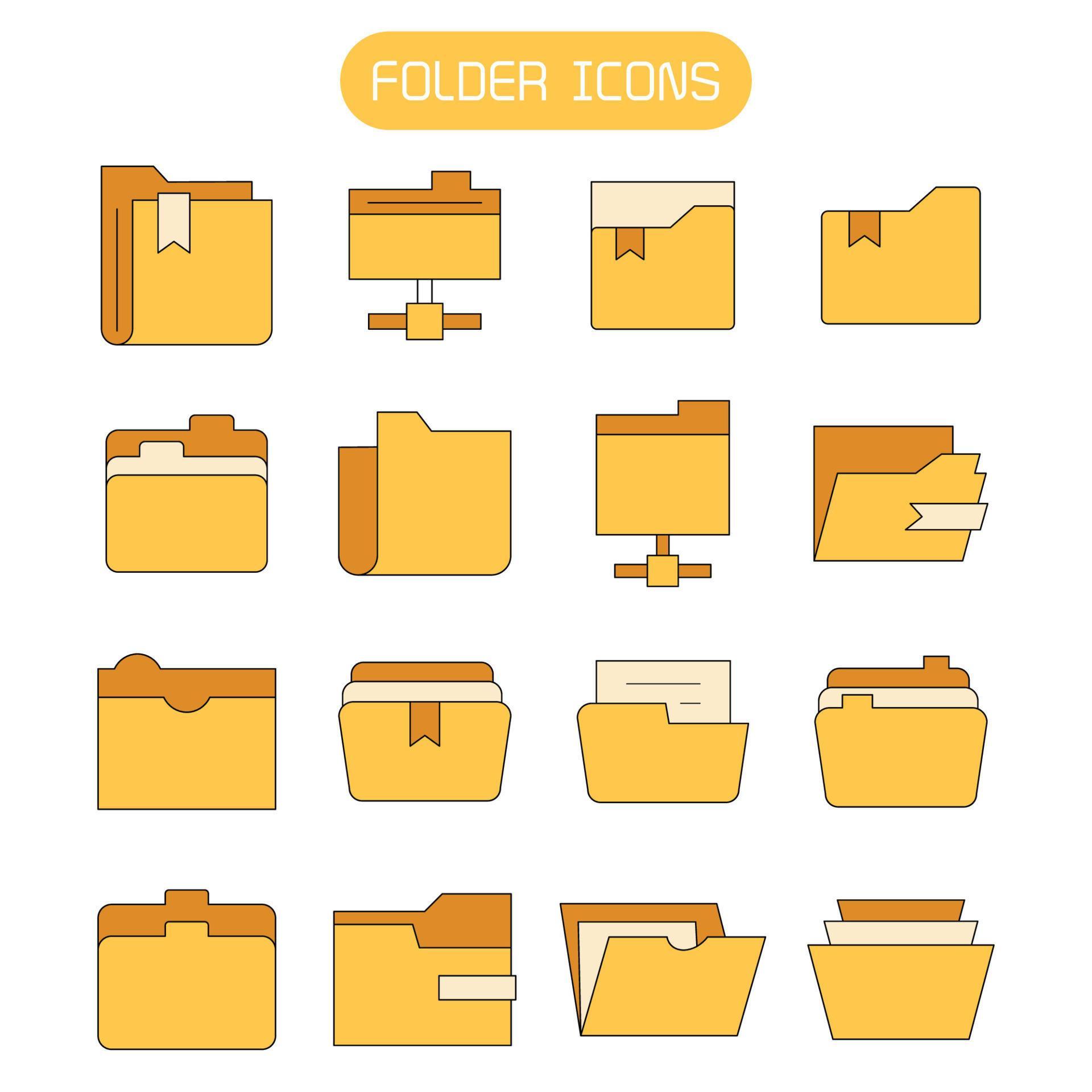 folder and archive file icons 7414238 Vector Art at Vecteezy