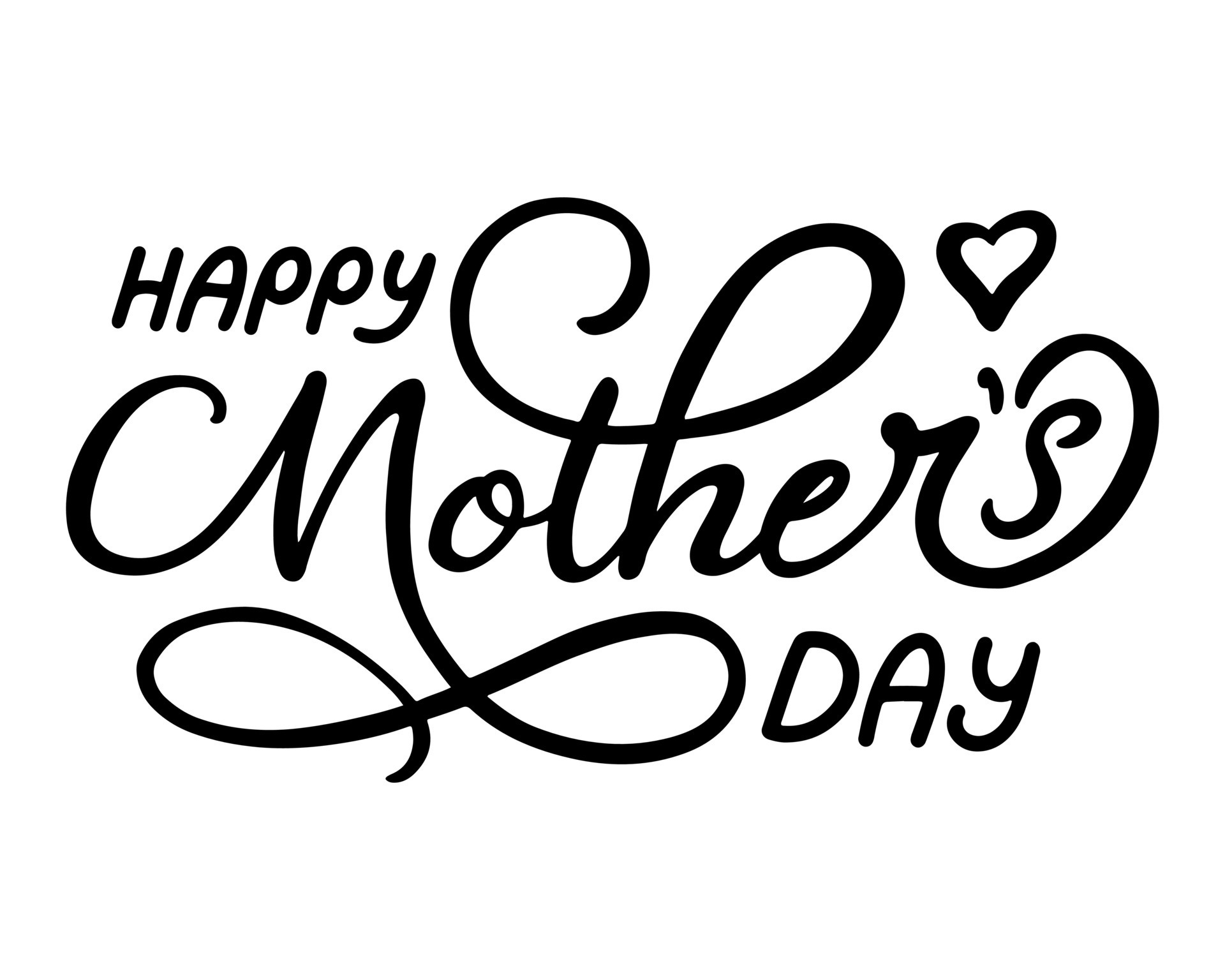 Happy Mothers Day Vector Lettering Mothers Day Calligraphy Card