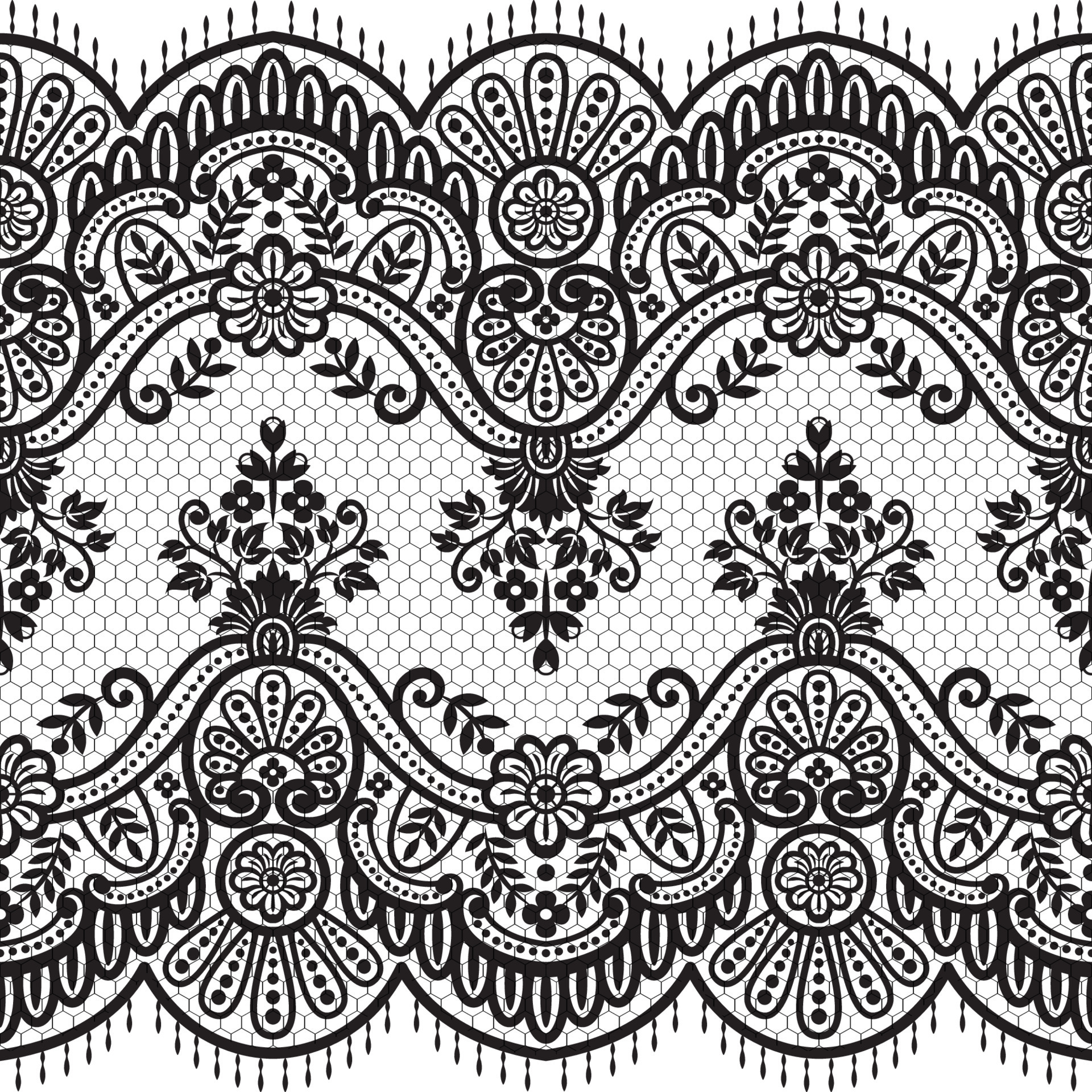 Lace seamless pattern with flowers 7414981 Vector Art at Vecteezy
