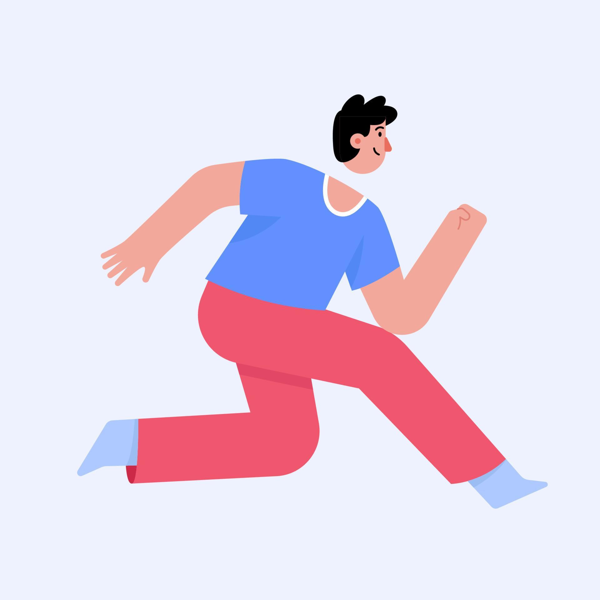 Ambitious young man running fast 7415006 Vector Art at Vecteezy