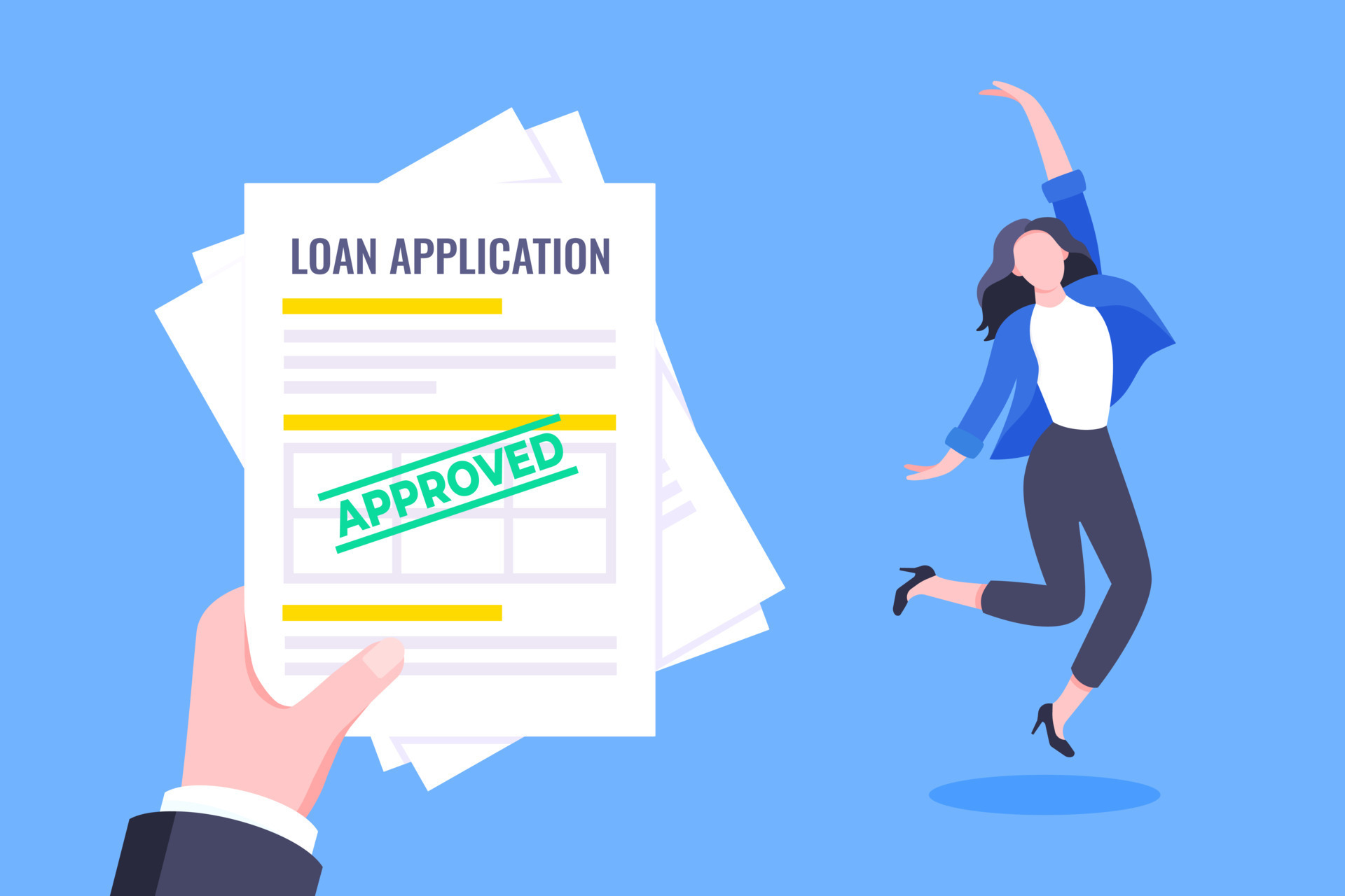 Hand Holds Loan Approval Application Paper Sheets Document 7423248 hand-holds-loan-approval-application-paper-sheets-document-7423248