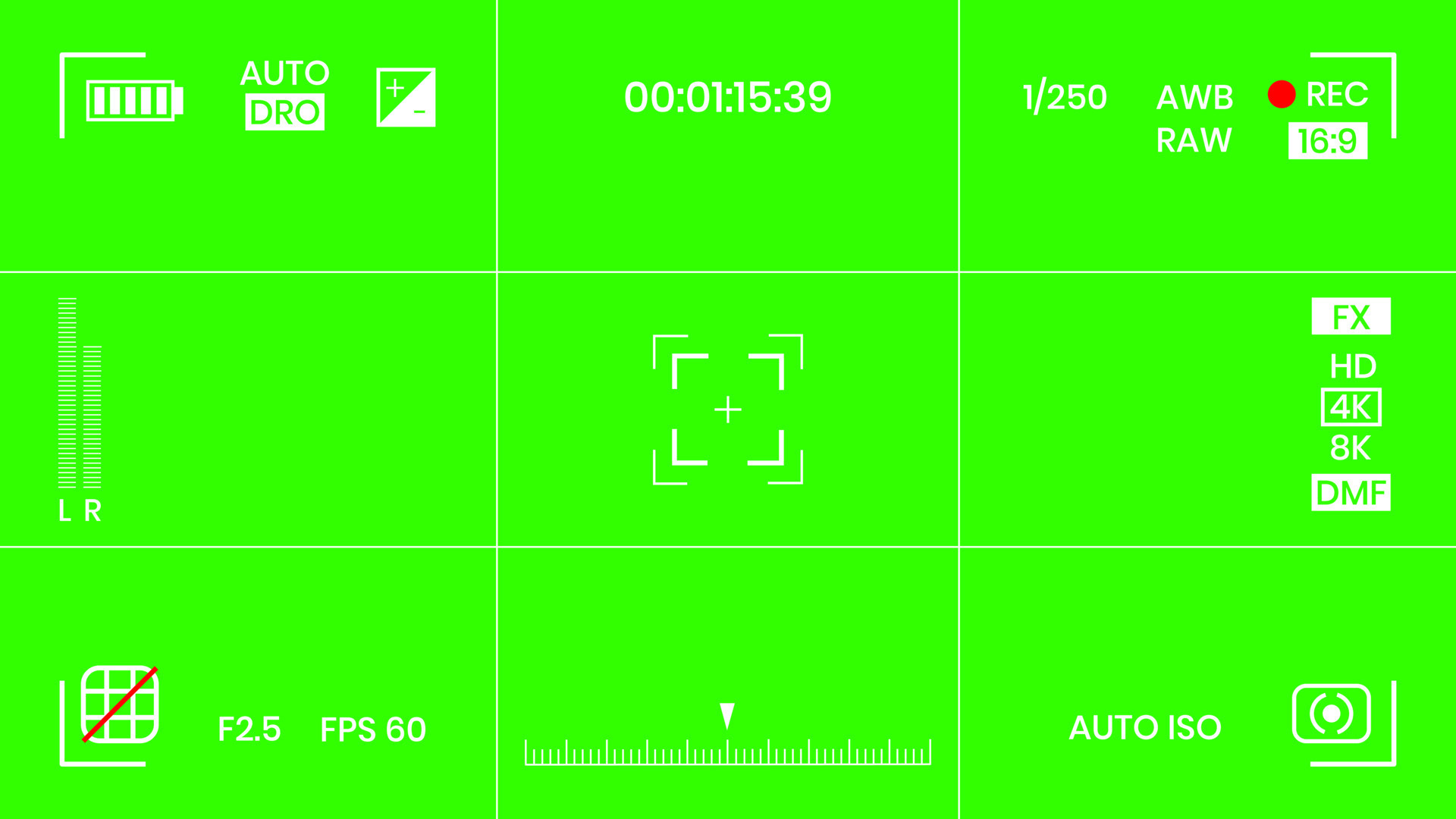 Green colored chroma key camera rec frame viewfinder overlay background ... Green colored chroma key camera rec frame viewfinder overlay background ...