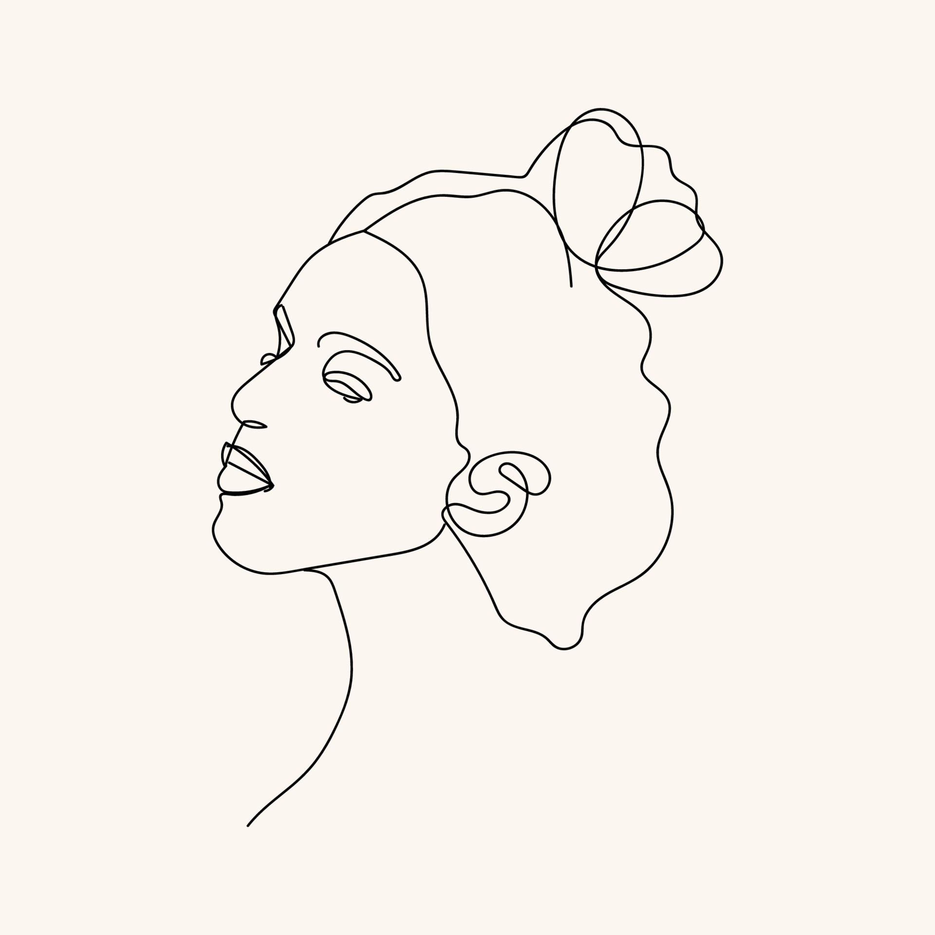 Woman minimal hand-drawn illustration. one-line style drawing 7438089 ...