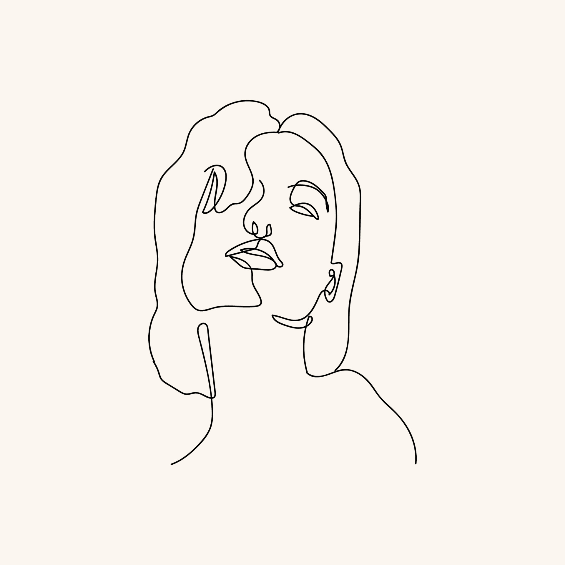 Woman minimal hand-drawn illustration. one-line style drawing 7438093 ...