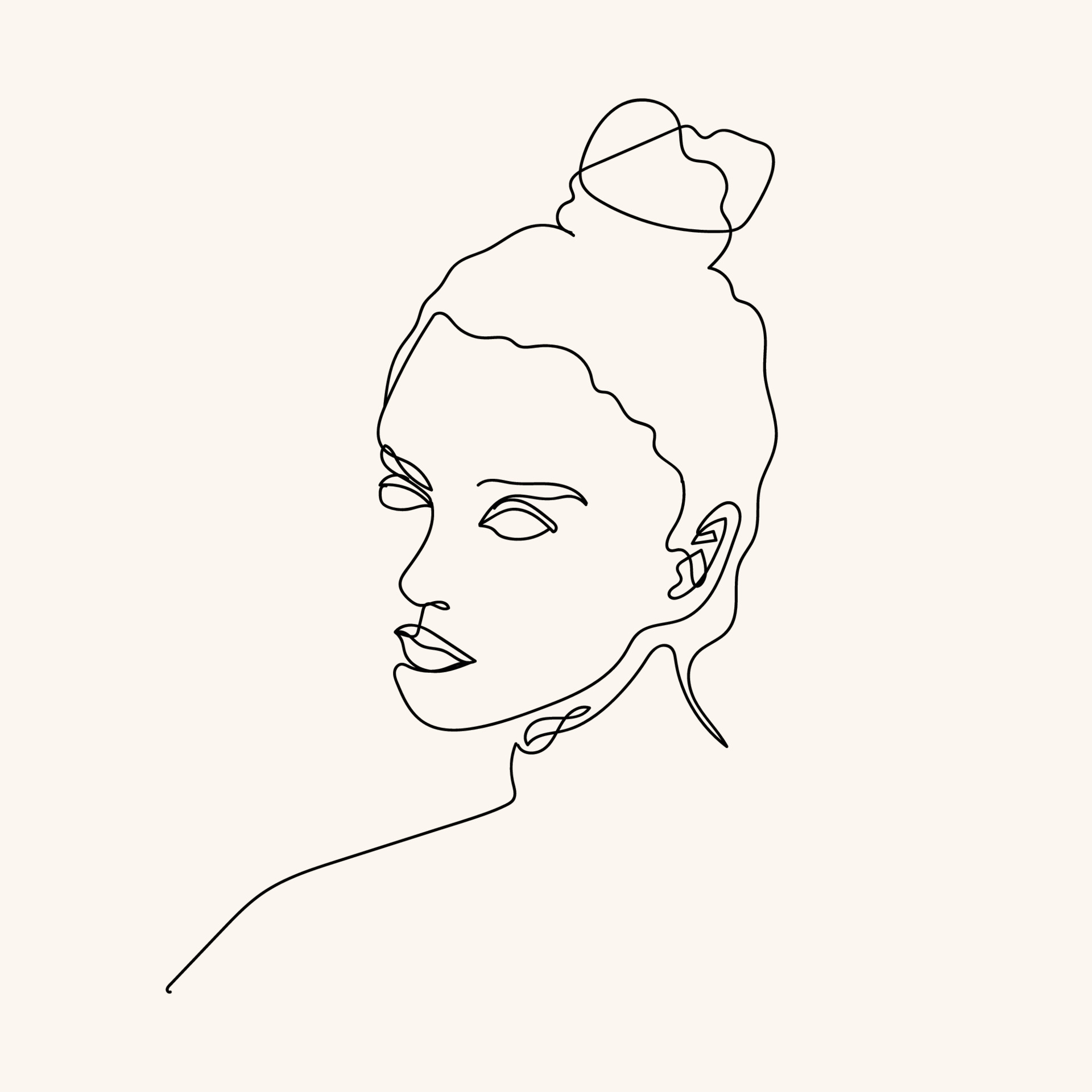 Woman minimal hand-drawn illustration. one-line style drawing 7438095 ...