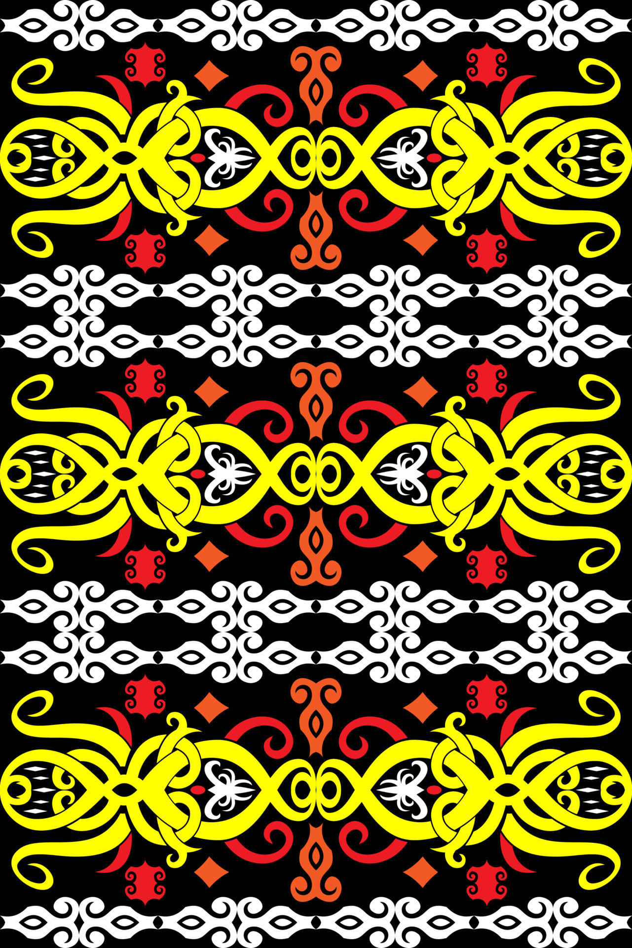 Seamless Patern Of Dayak Ethnic Patterntraditional Indonesian Fabric Motifborneo Pattern