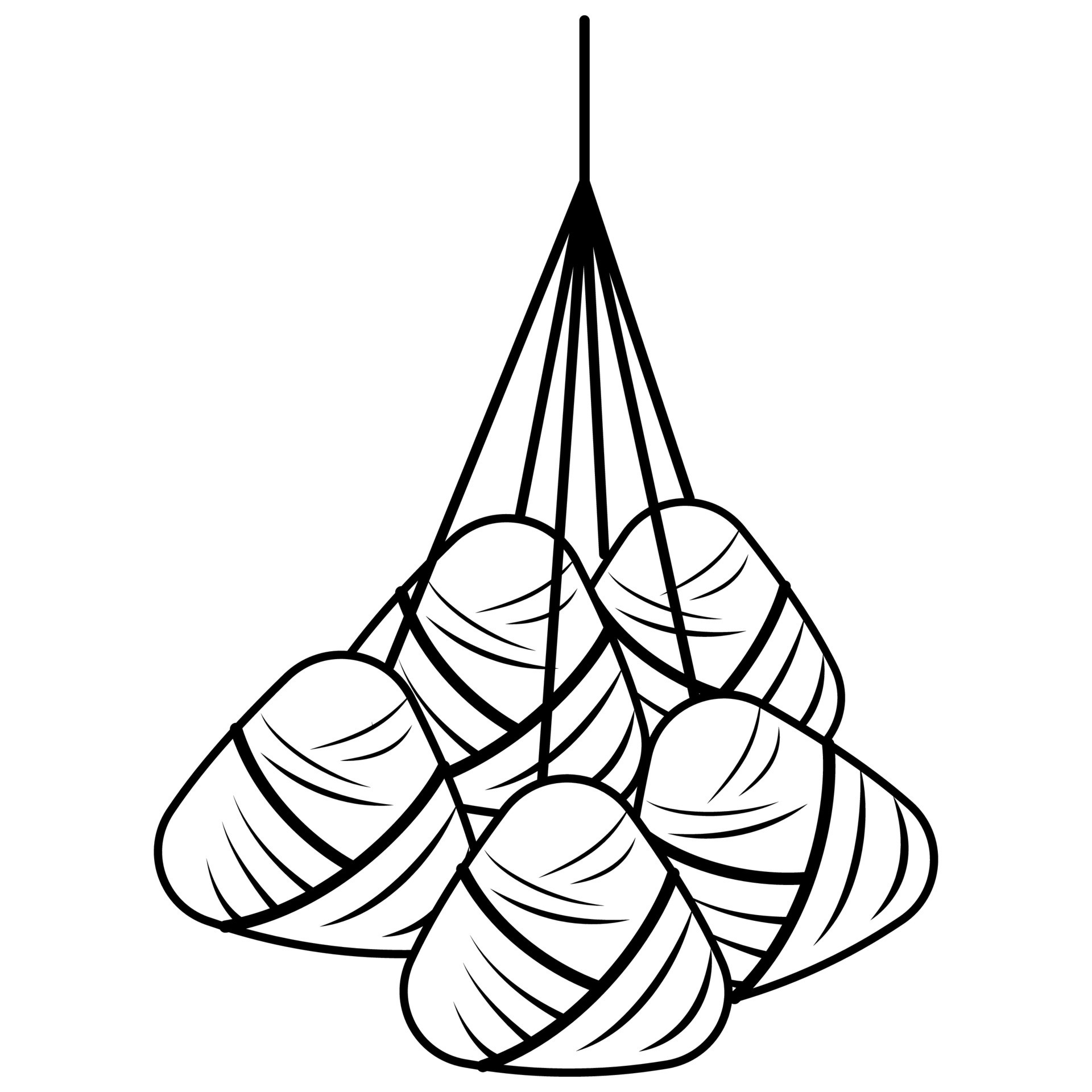 Zongzi tied hanging isolated on white background. 7442556 Vector Art at ...
