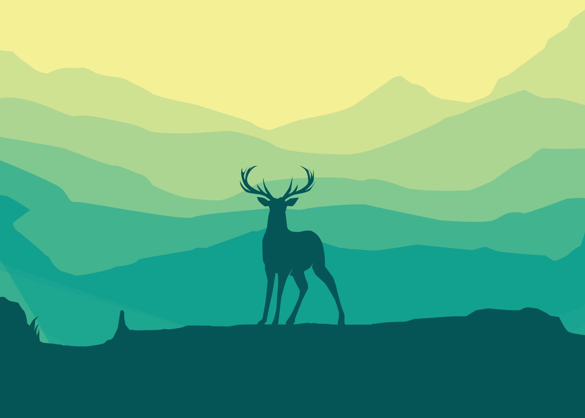 Nature Deer Silhouette 7445168 Vector Art at Vecteezy