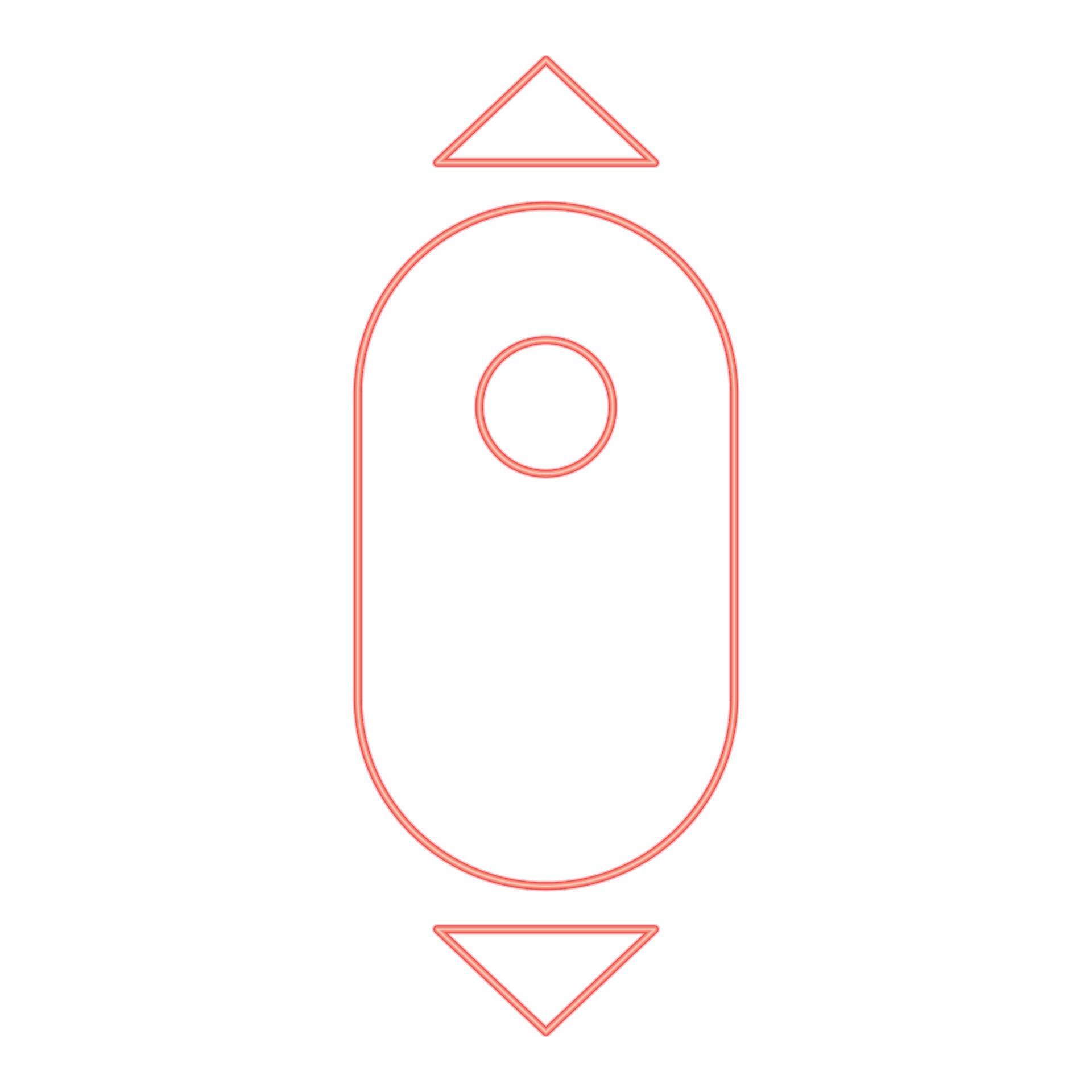 Neon Scroll Down Computer Mouse Red Color Vector Illustration Flat Style Image 7445679 Vector