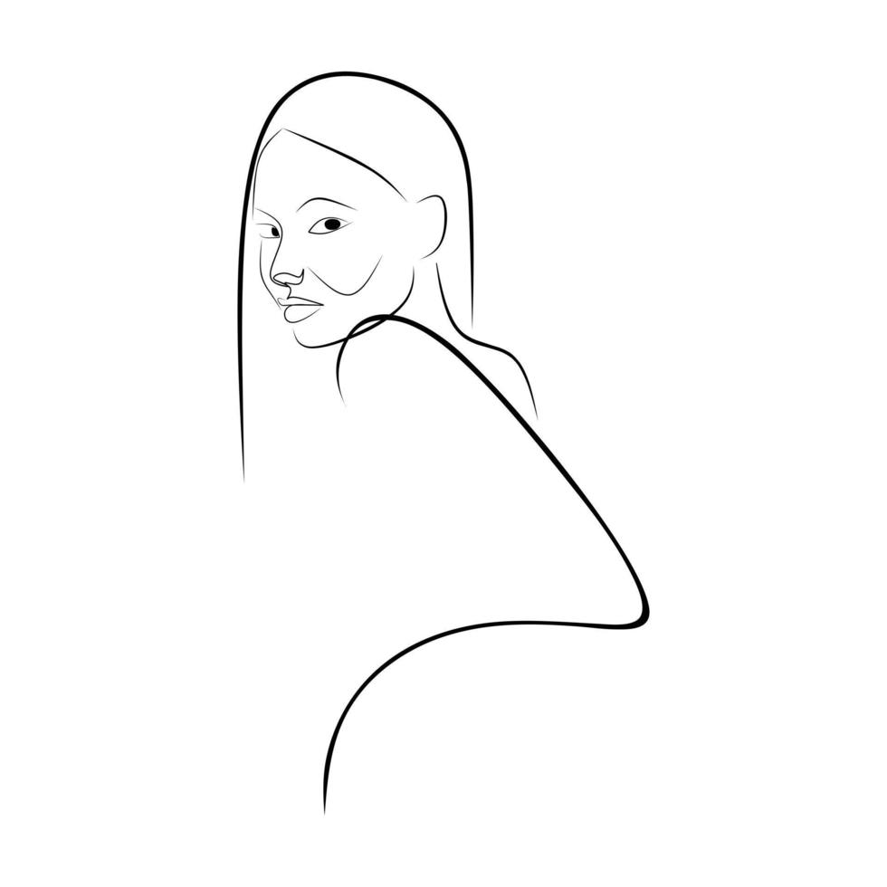 Surreal Faces Continuous Line Drawing Of Set Faces And Hairstyles