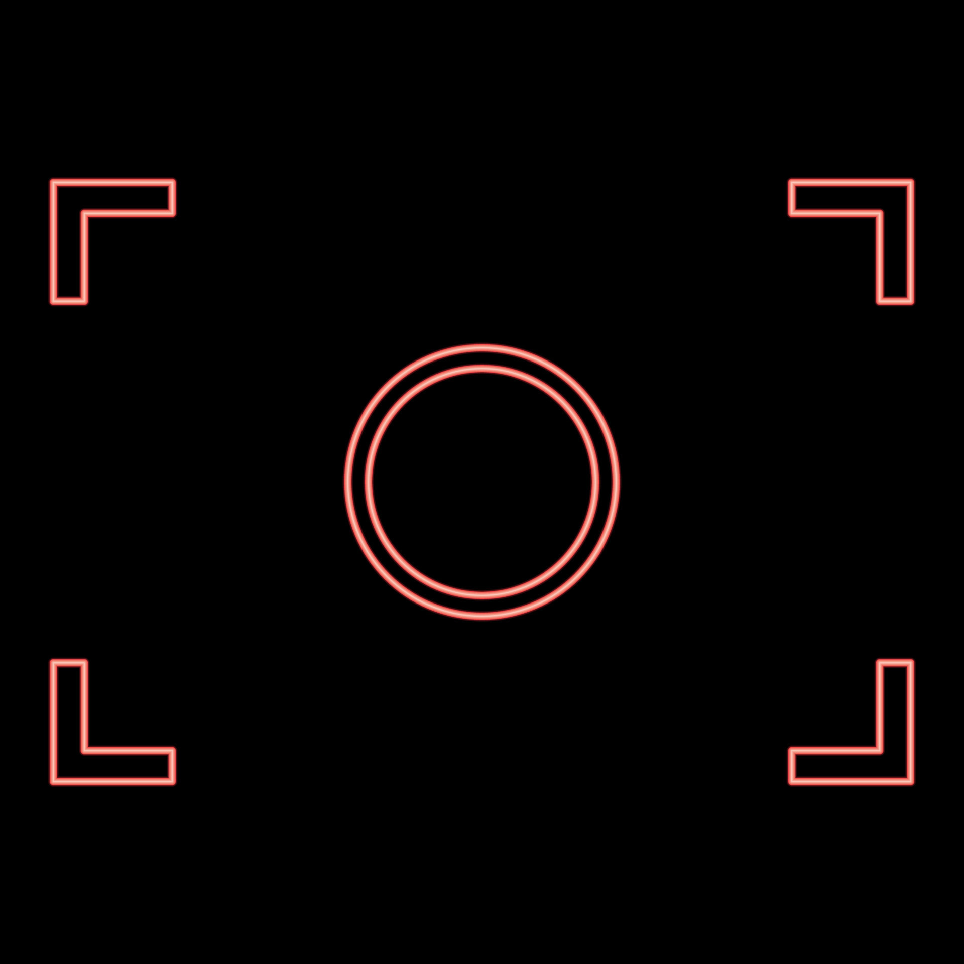 Neon camera focus icon black color in circle red color vector ... Neon camera focus icon black color in circle red color vector ...