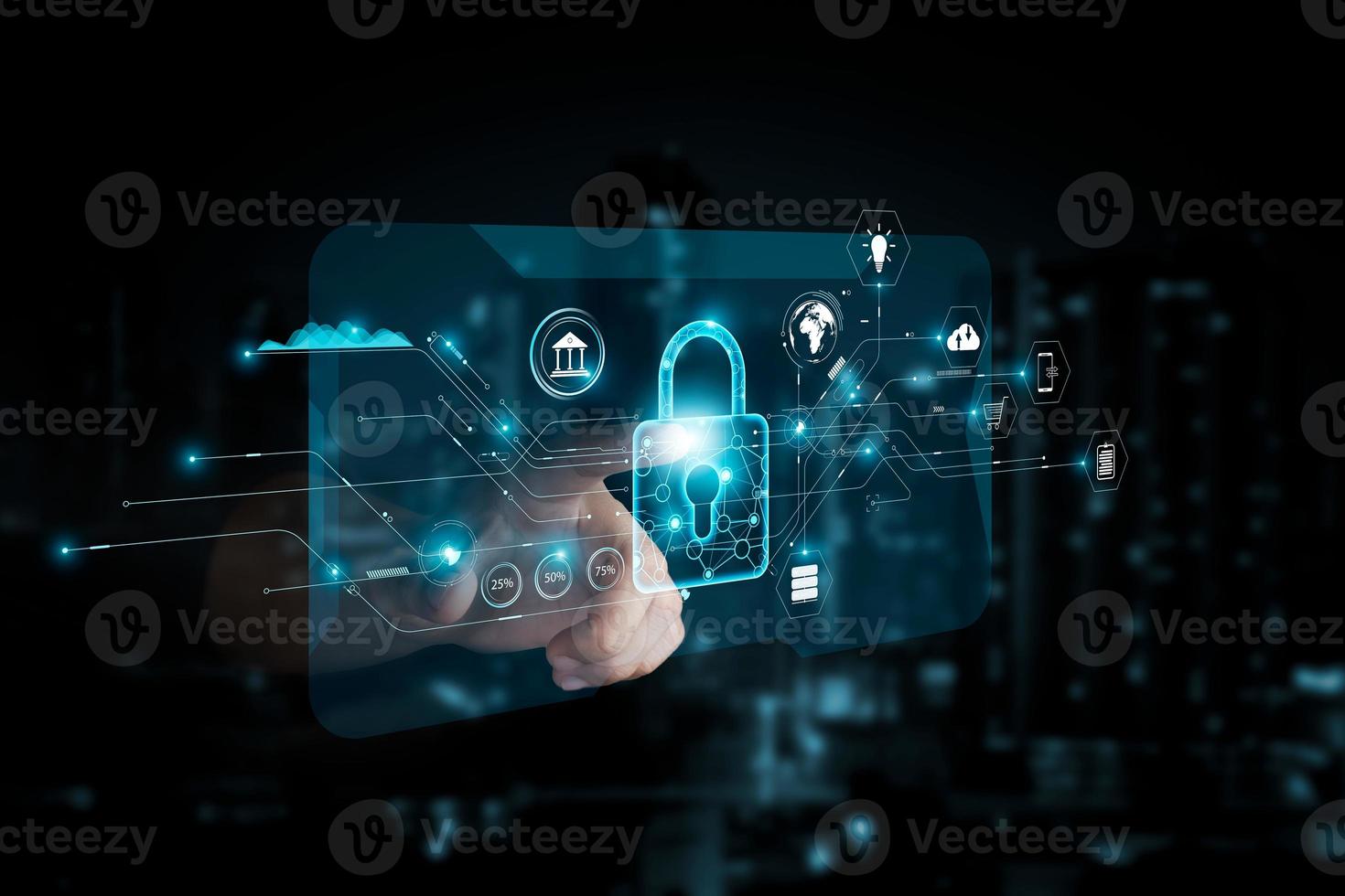 Concept Of Cyber Security User Type Login And Password Keeping User Personal Data Safe