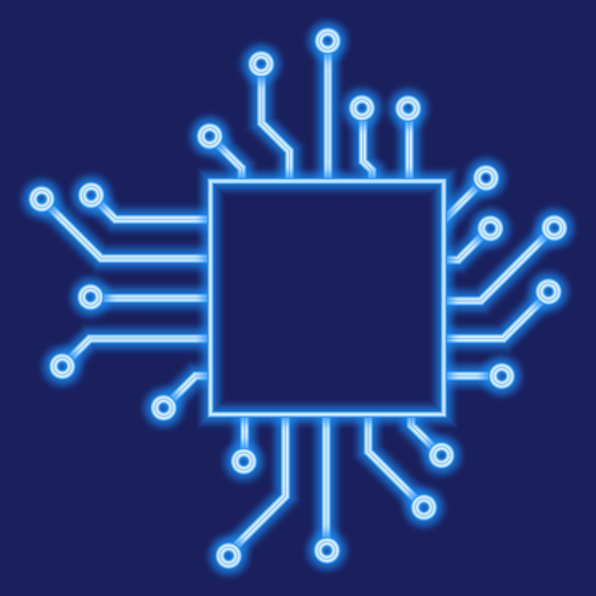 Microprocessor Illustration Microcontroller Appearance Electronics Neon Design Element