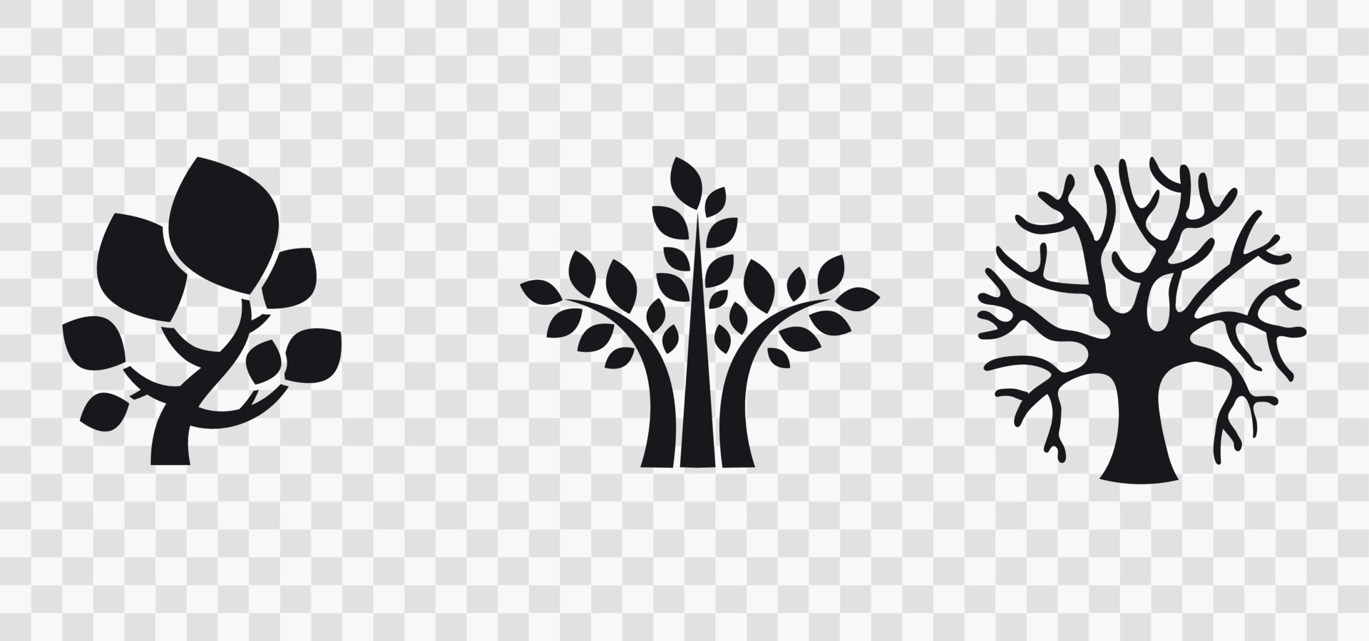 set of trees 7452116 Vector Art at Vecteezy