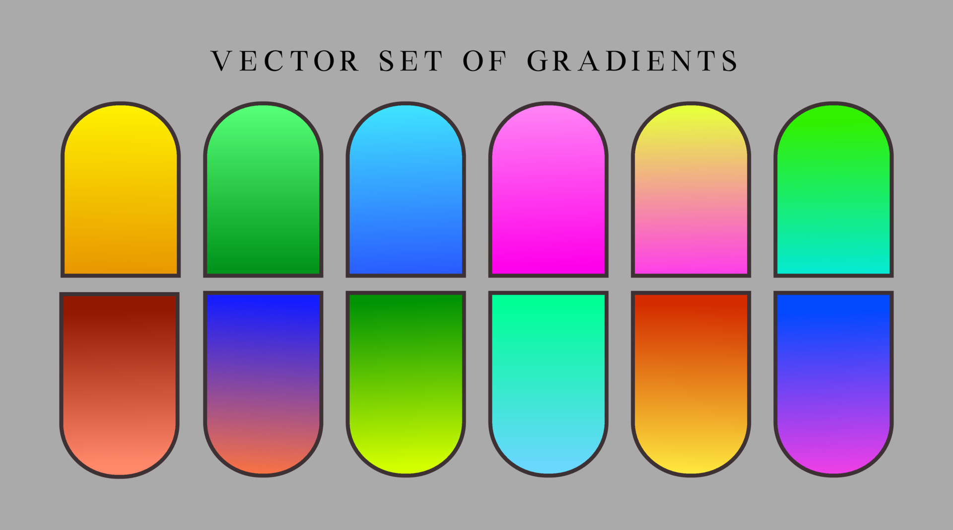 vector set of gradients 7452360 Vector Art at Vecteezy