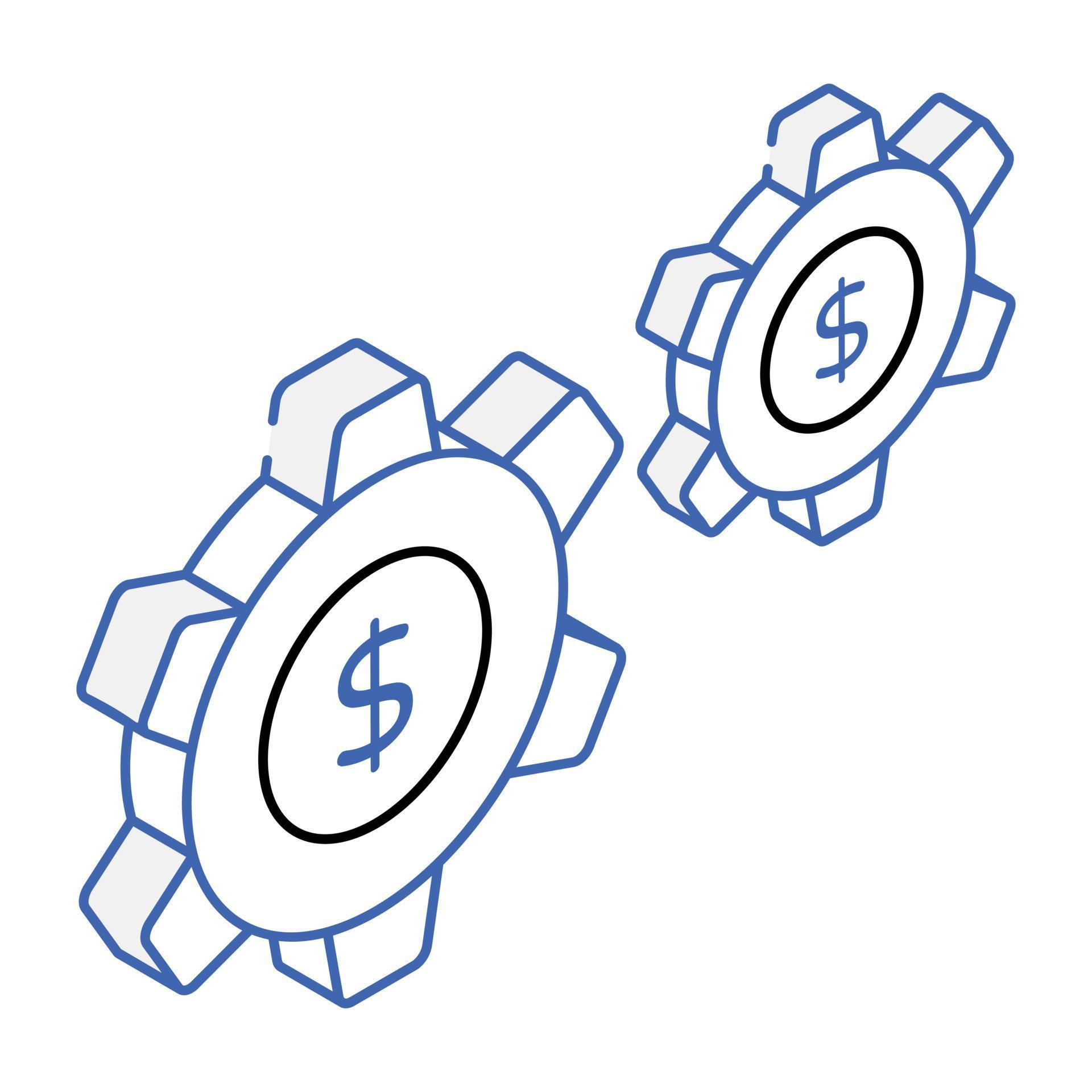 Unique outline isometric icon of financial management 7452752 Vector ...