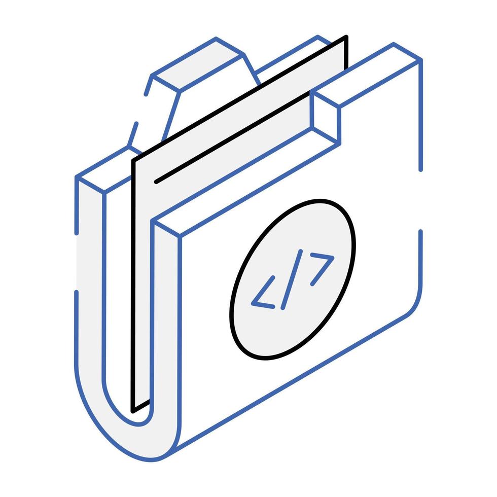 Icon of code folder isometric vector 7453505 Vector Art at Vecteezy
