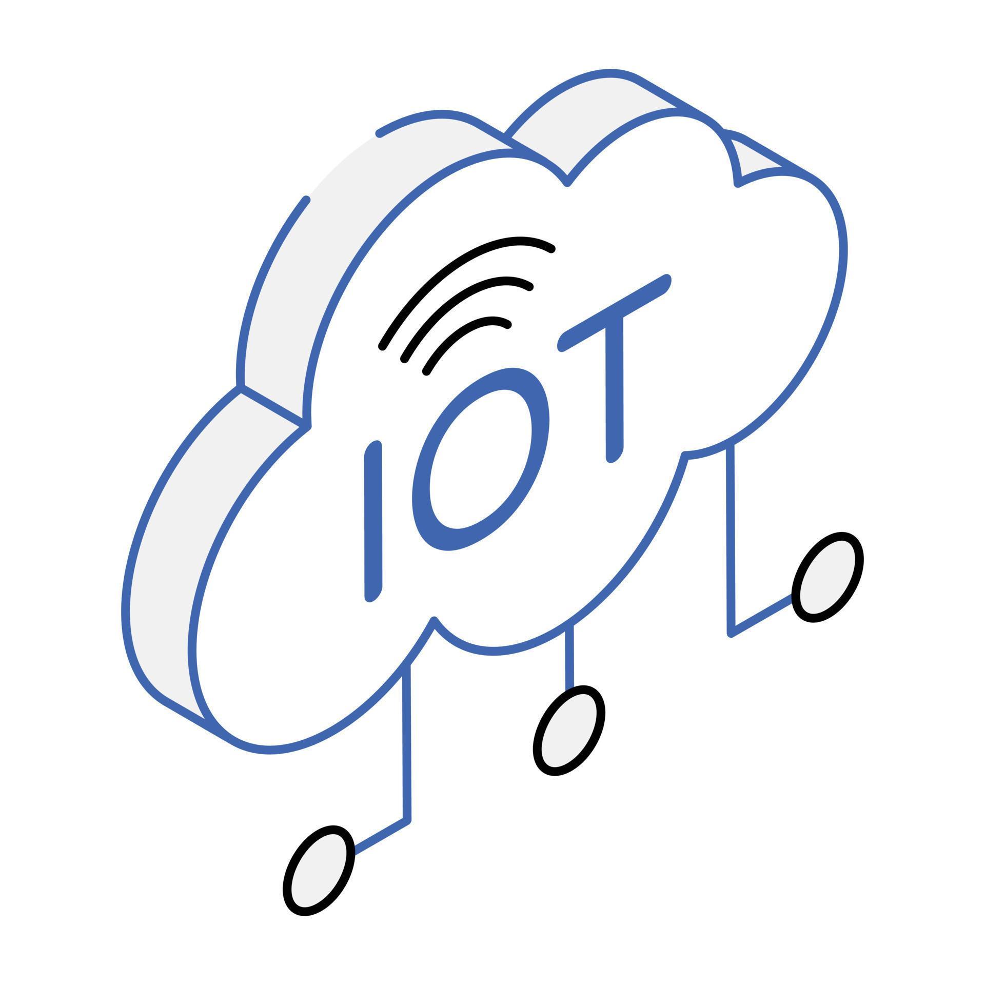 An icon of Iot isometric design, cloud internet 7454510 Vector Art at ...
