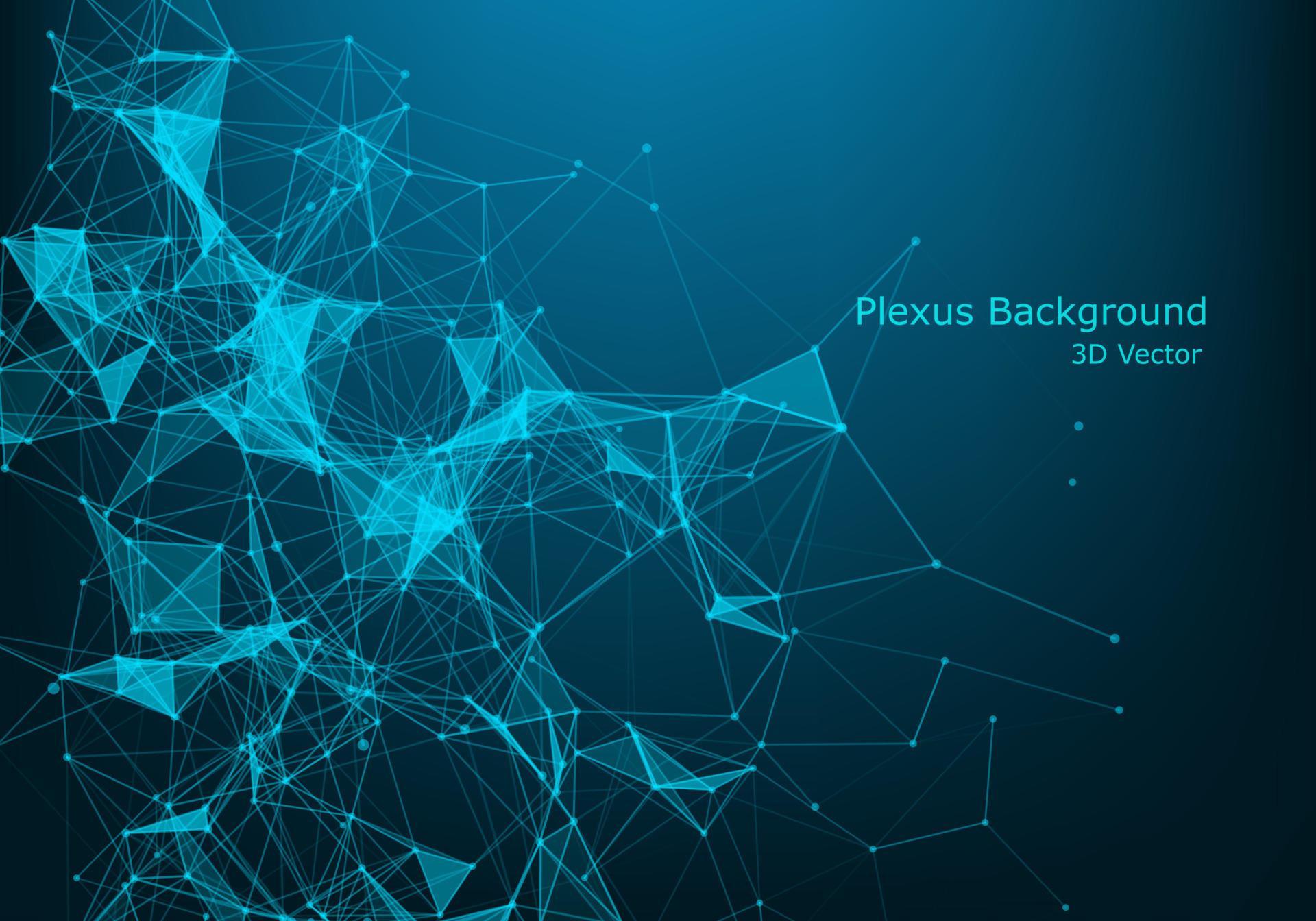 Abstract Plexus Background With Connected Lines And Dots Wave Flow