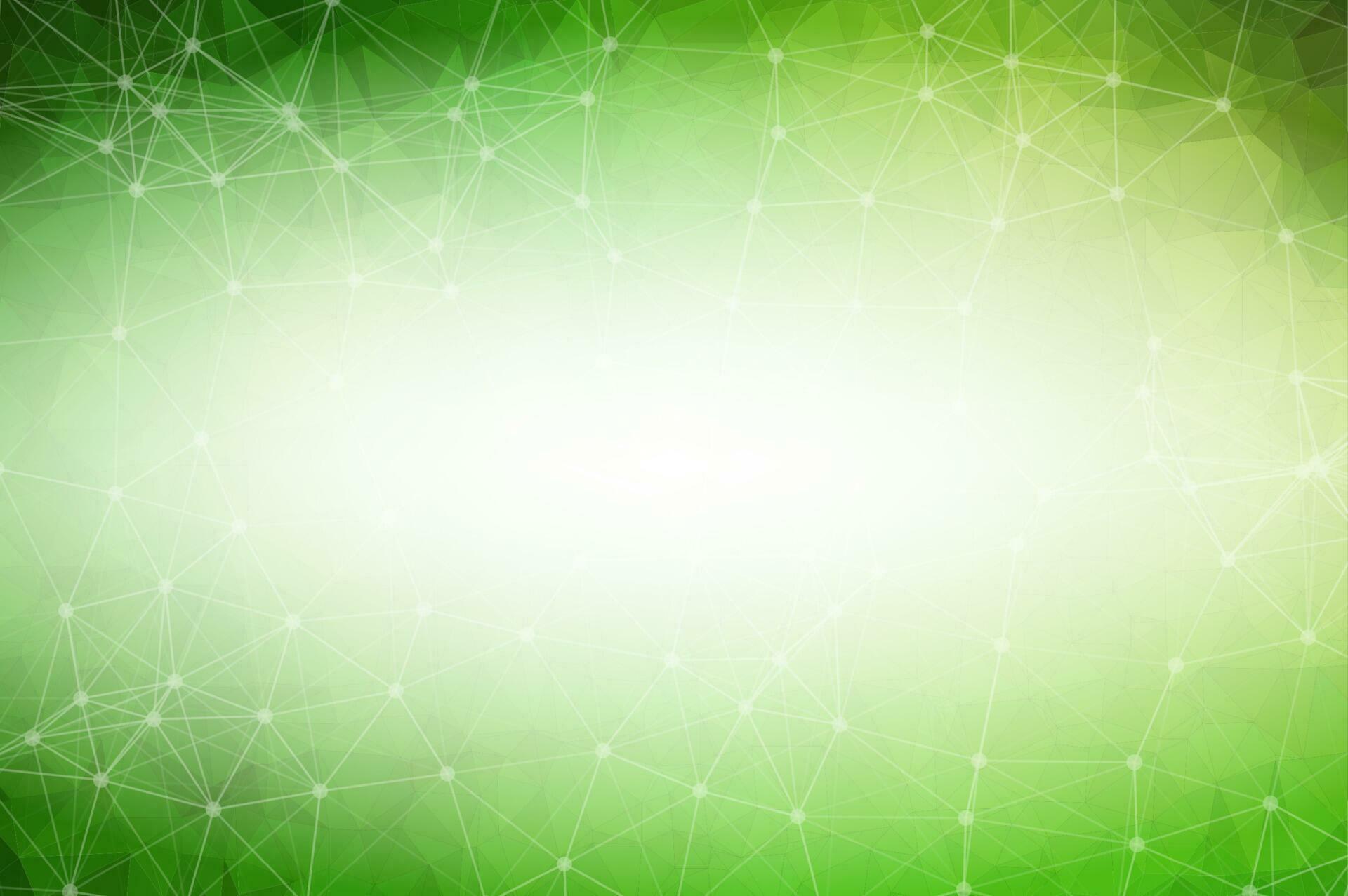 Abstract Green Polygonal Space Background with Connecting Dots and Lines. Connection structure ...