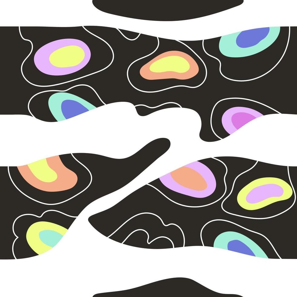 Abstract Dynamic Seamless Pattern With Horizontal Stripes And Rounded