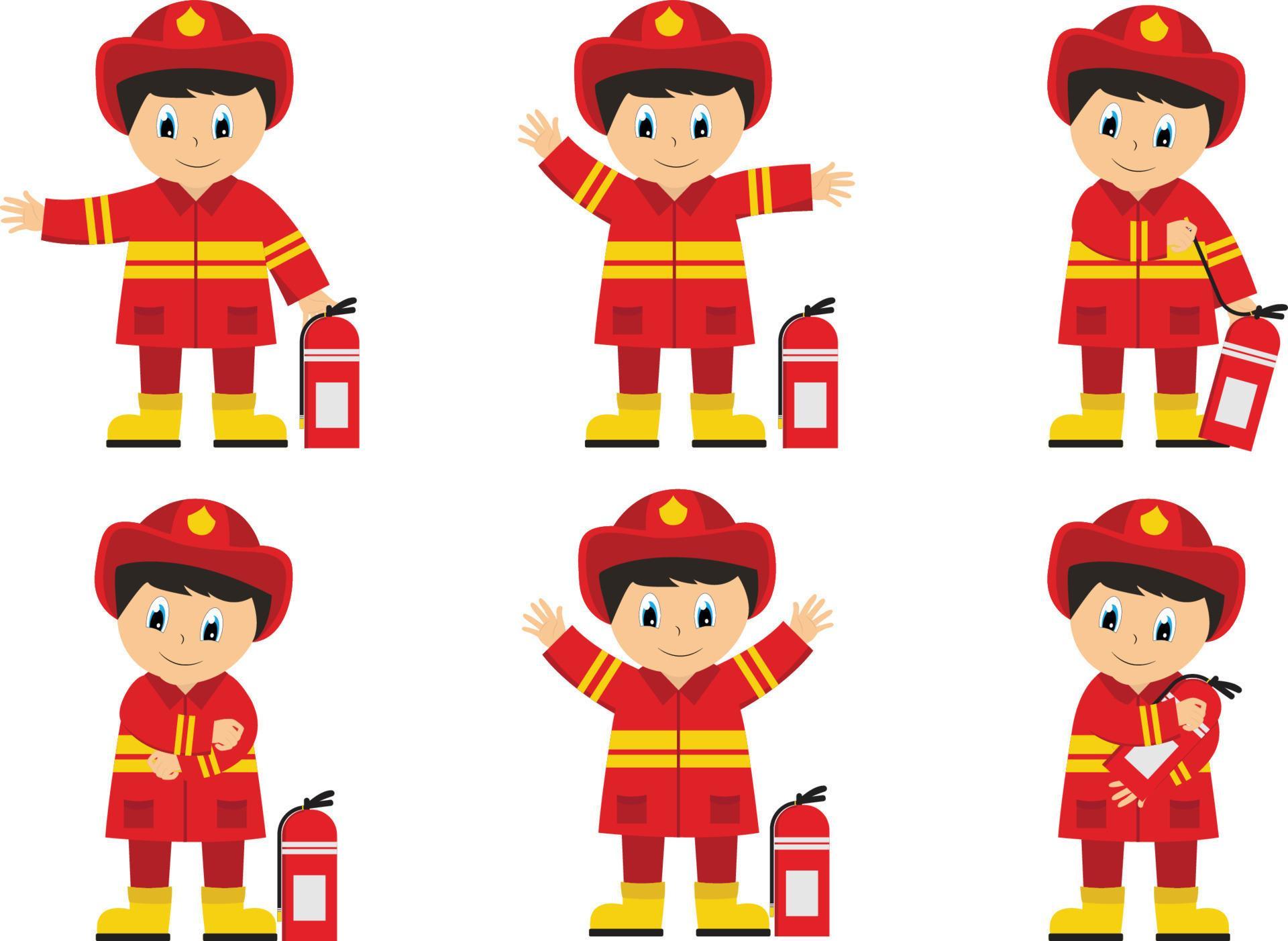 cute firefighter cartoon graphic 7461351 Vector Art at Vecteezy