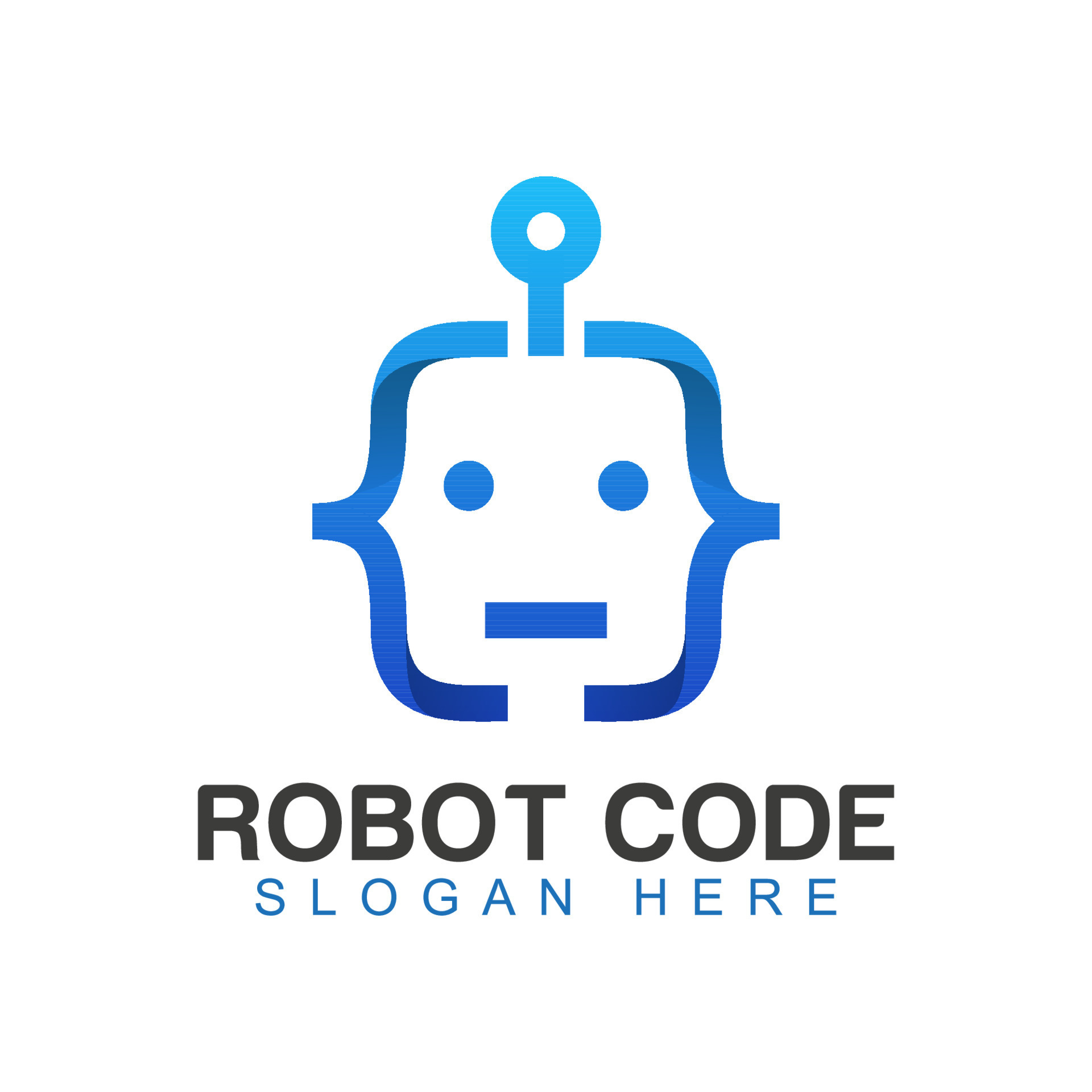 robot code logo for programming simple logo design 7462271 Vector Art ...