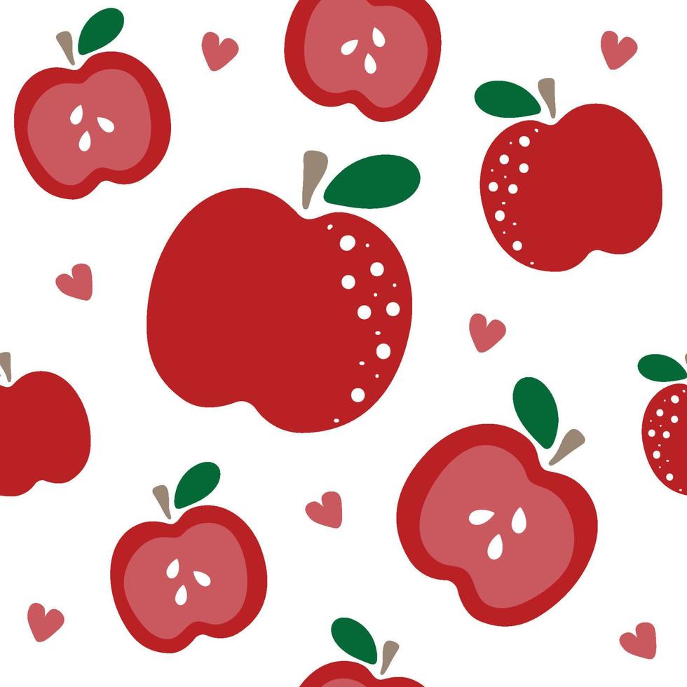 Red Apple Seamless Pattern Vector Illustration 7463505 Vector Art At