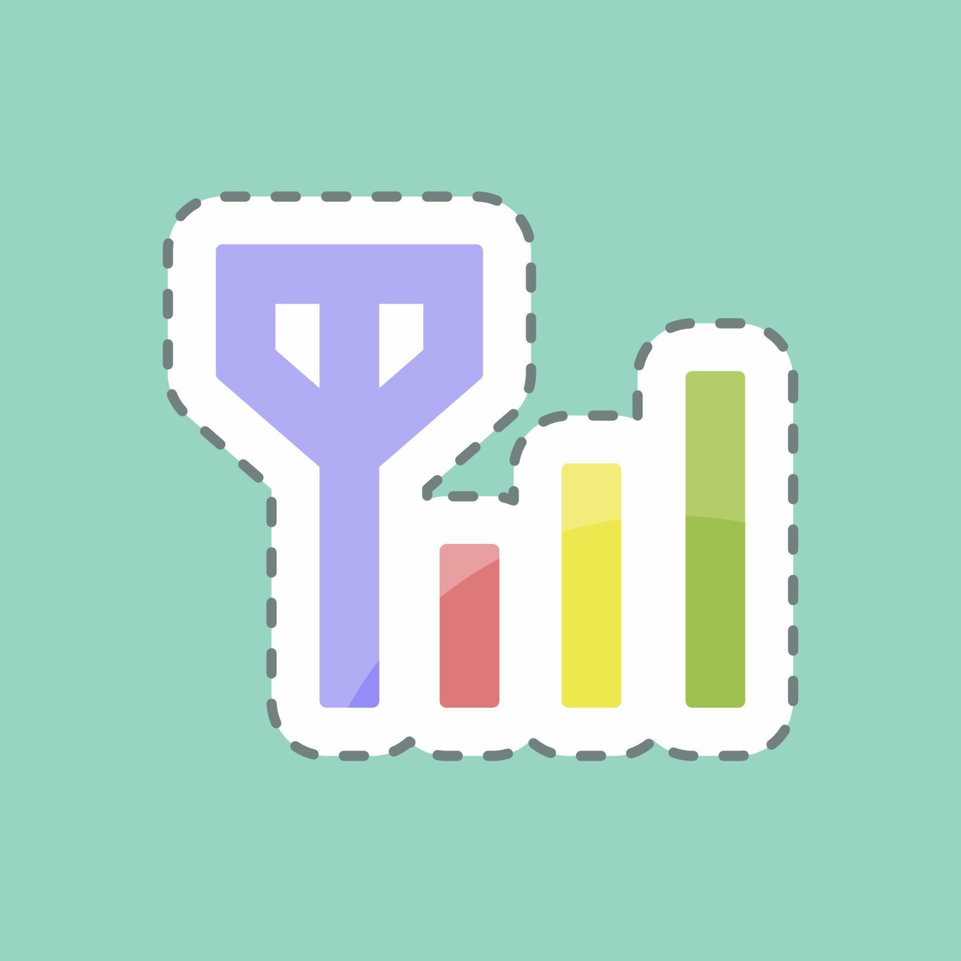 Sticker Line Cut Signals Suitable For Mobile Apps Symbol Simple
