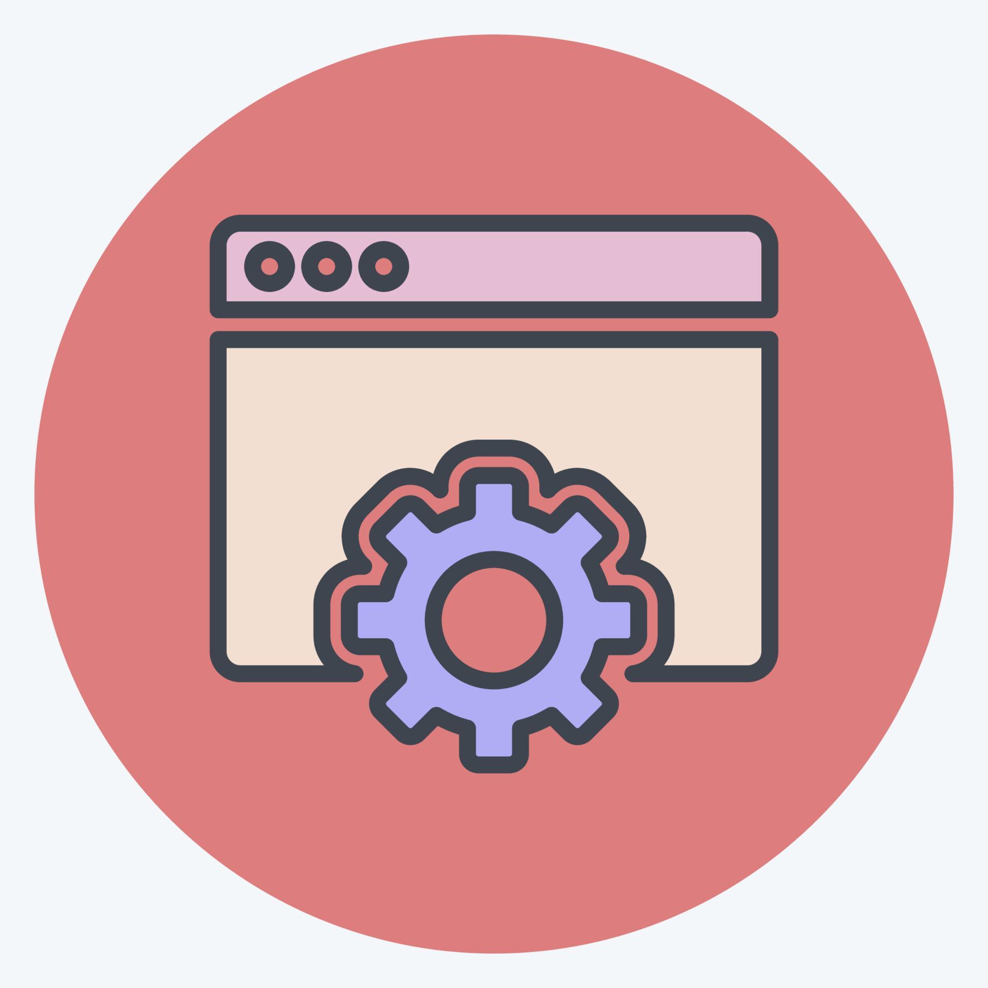 Icon Browser Settings Suitable For User Interface Symbol Color Mate Style Simple Design