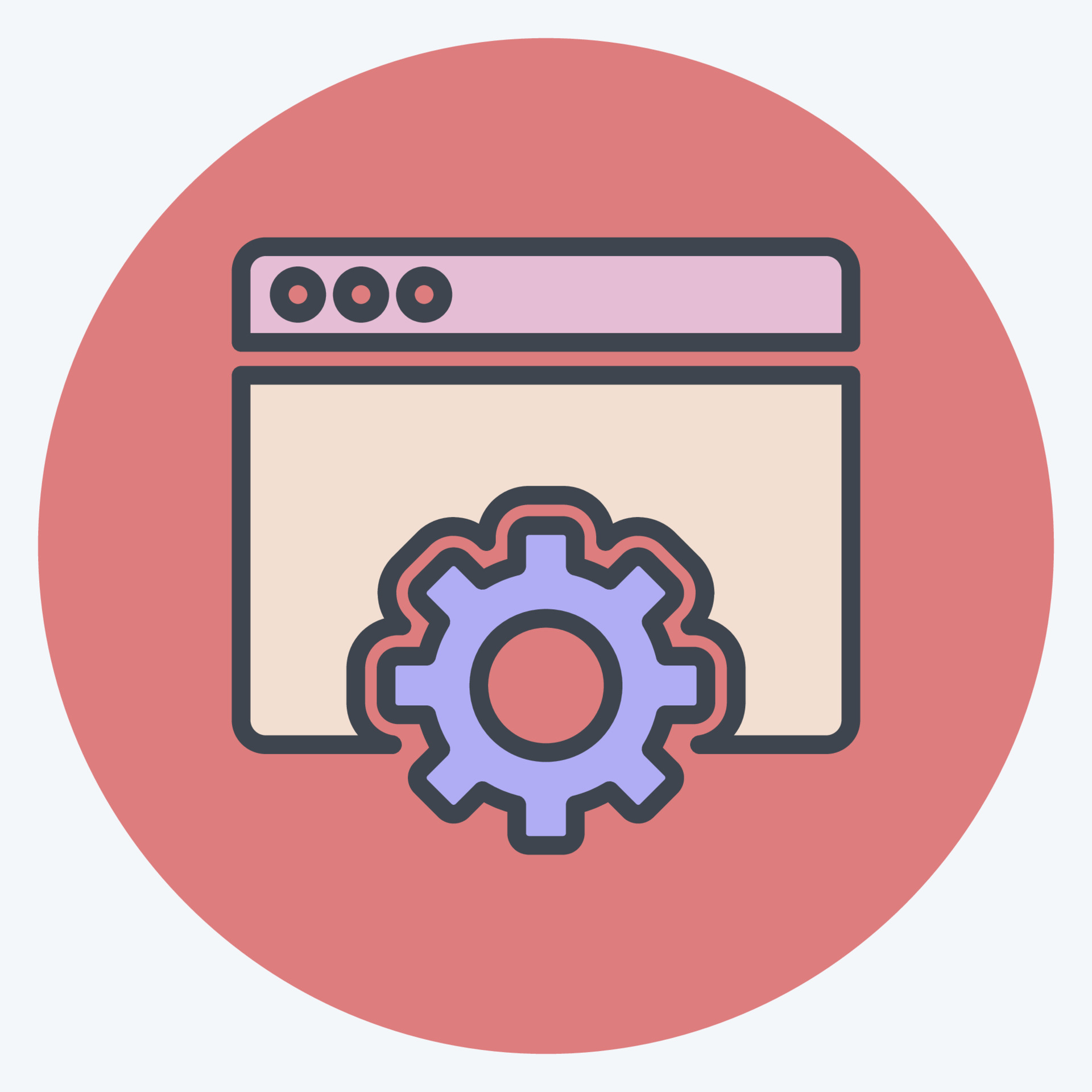 Icon Browser Settings Suitable For User Interface Symbol Color Mate Style Simple Design