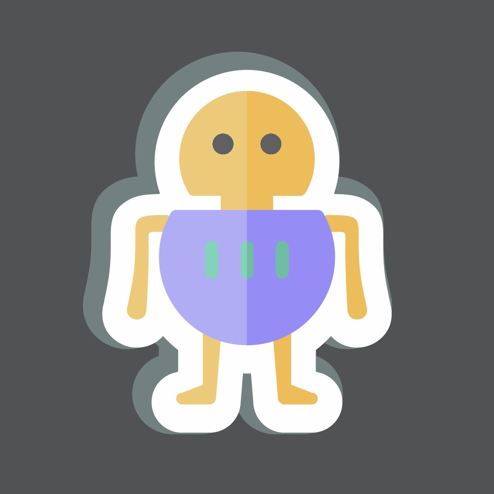 Sticker Robot Suitable For Programming Symbol Simple Design Editable Design Template Vector